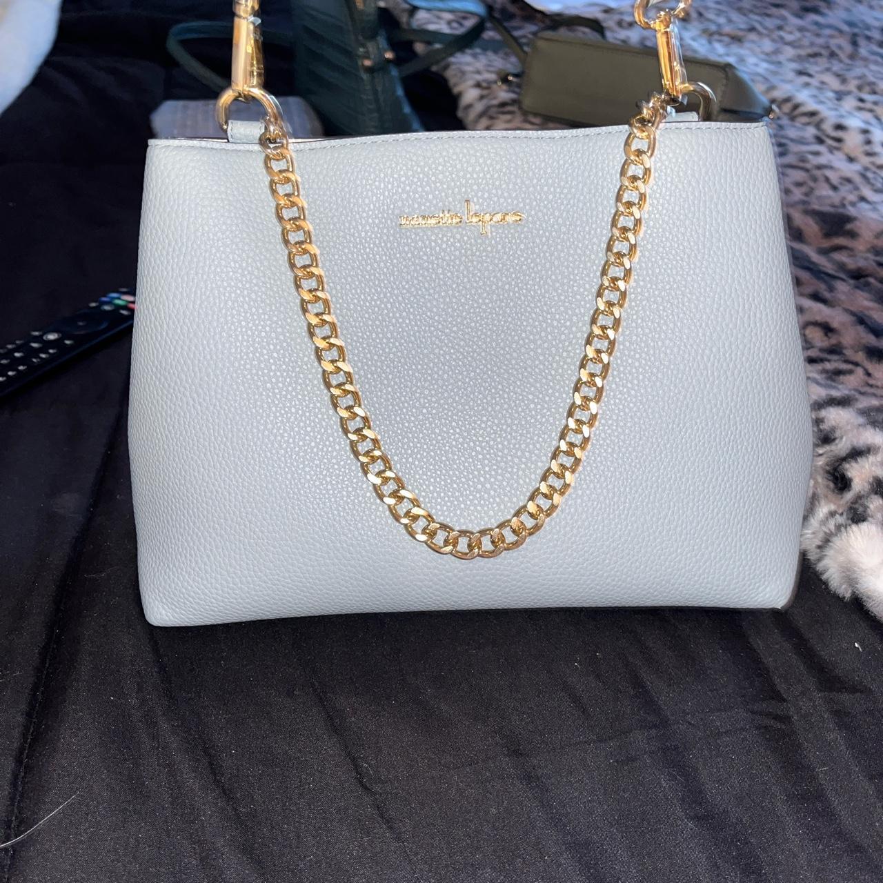 nanette lepore purse gray/blue color - Depop