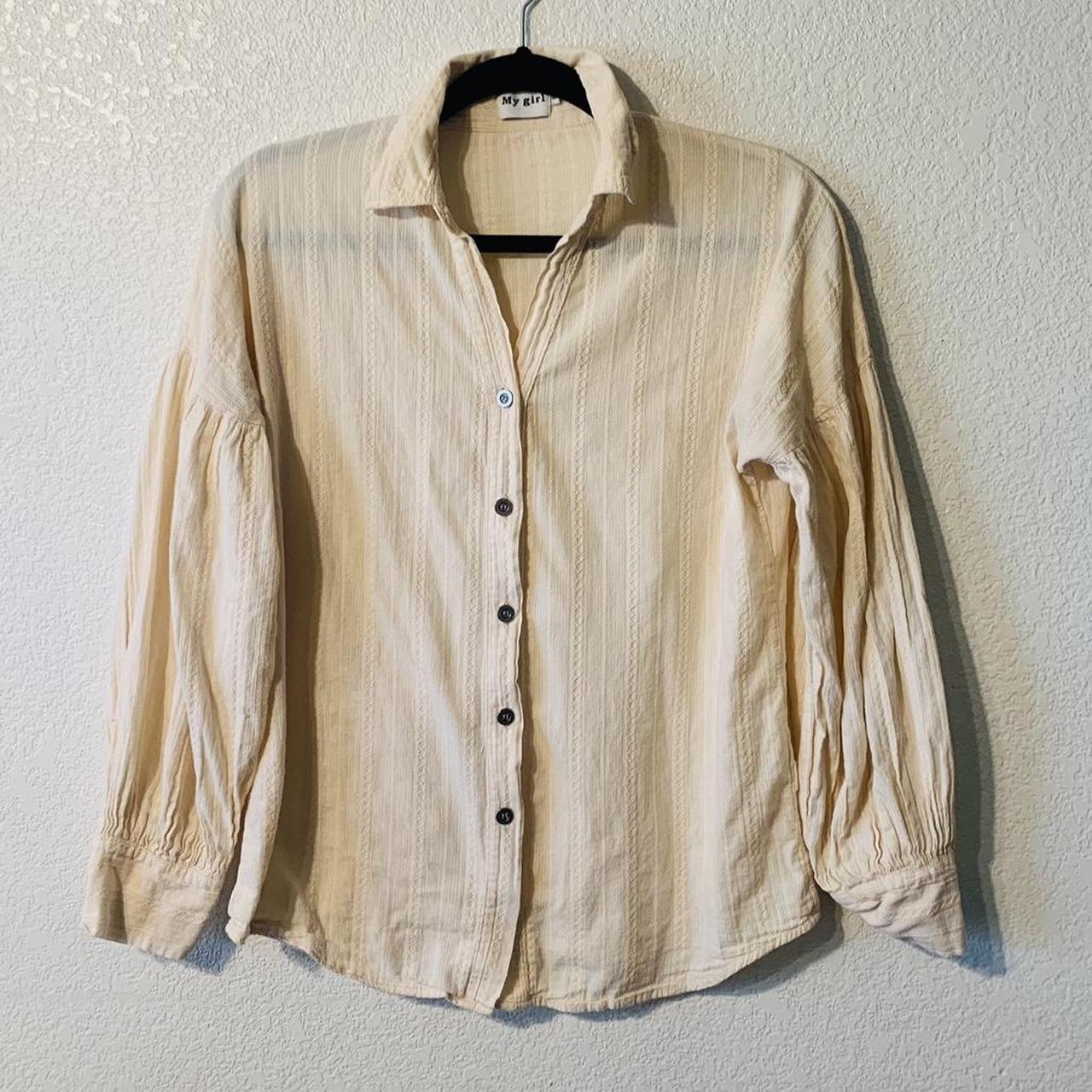 Women's Cream Blouse | Depop
