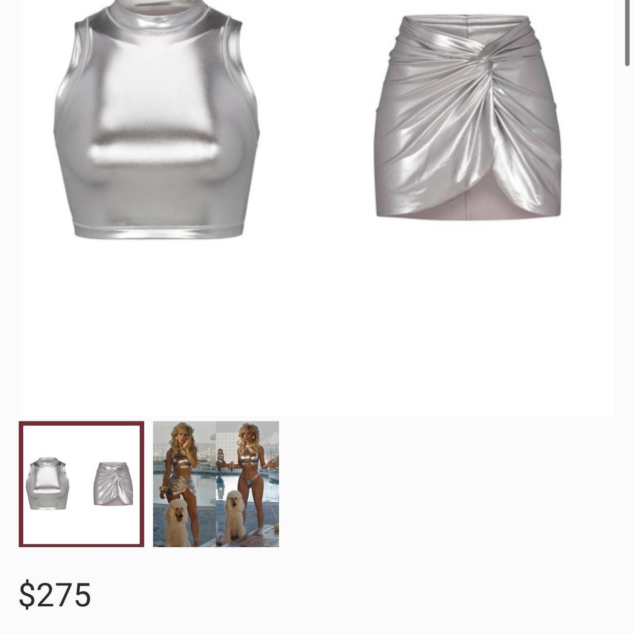 Skims Women's Silver Dress | Depop