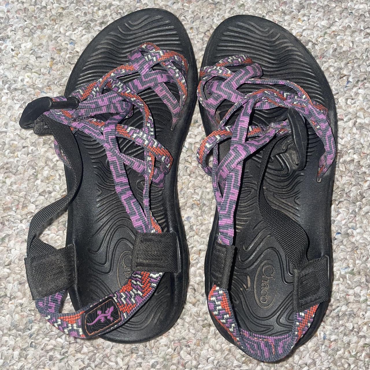 Chacos—double strap with toe, super fun pattern! Size 6 - Depop