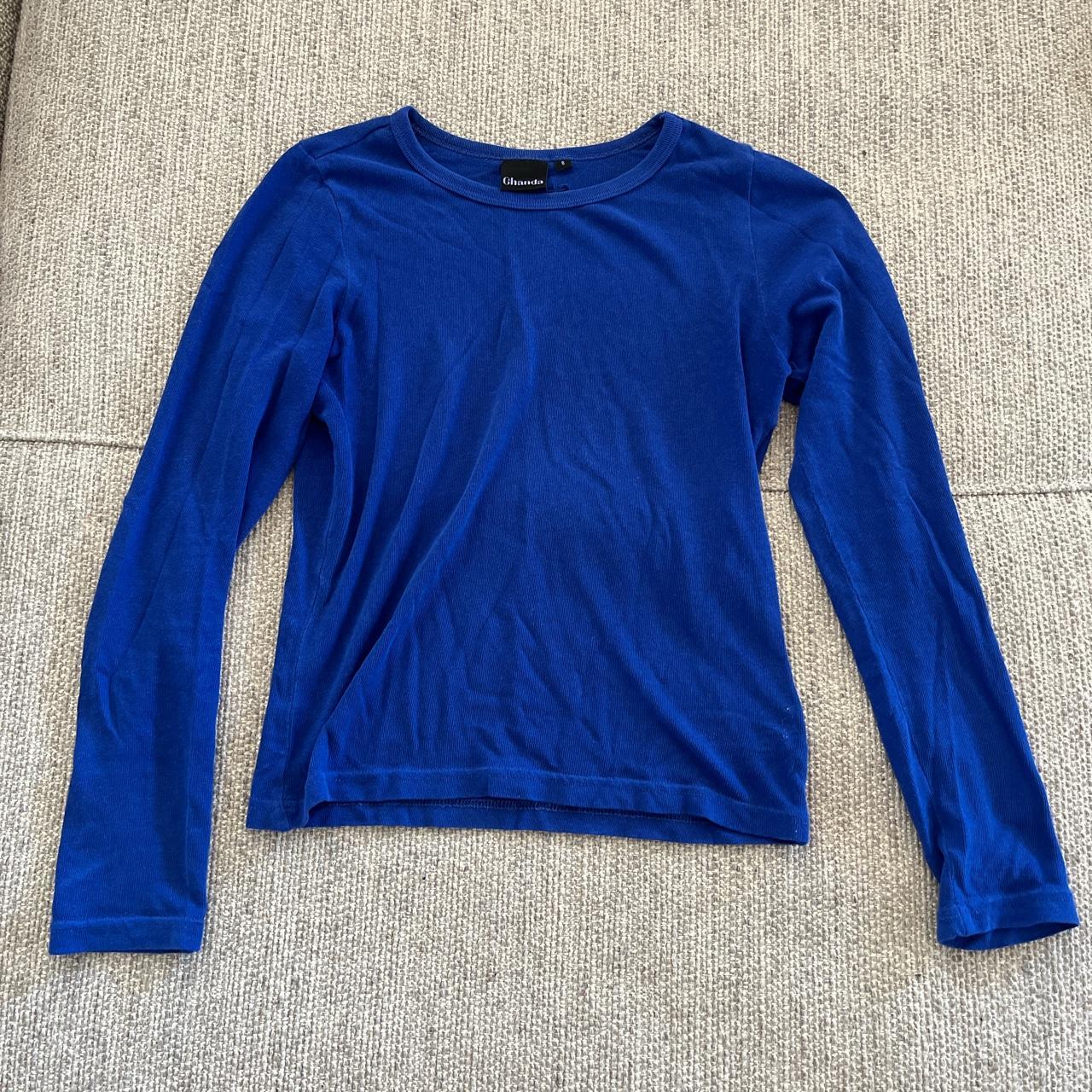 blue Ghanda long sleeve top size: 8 - Depop
