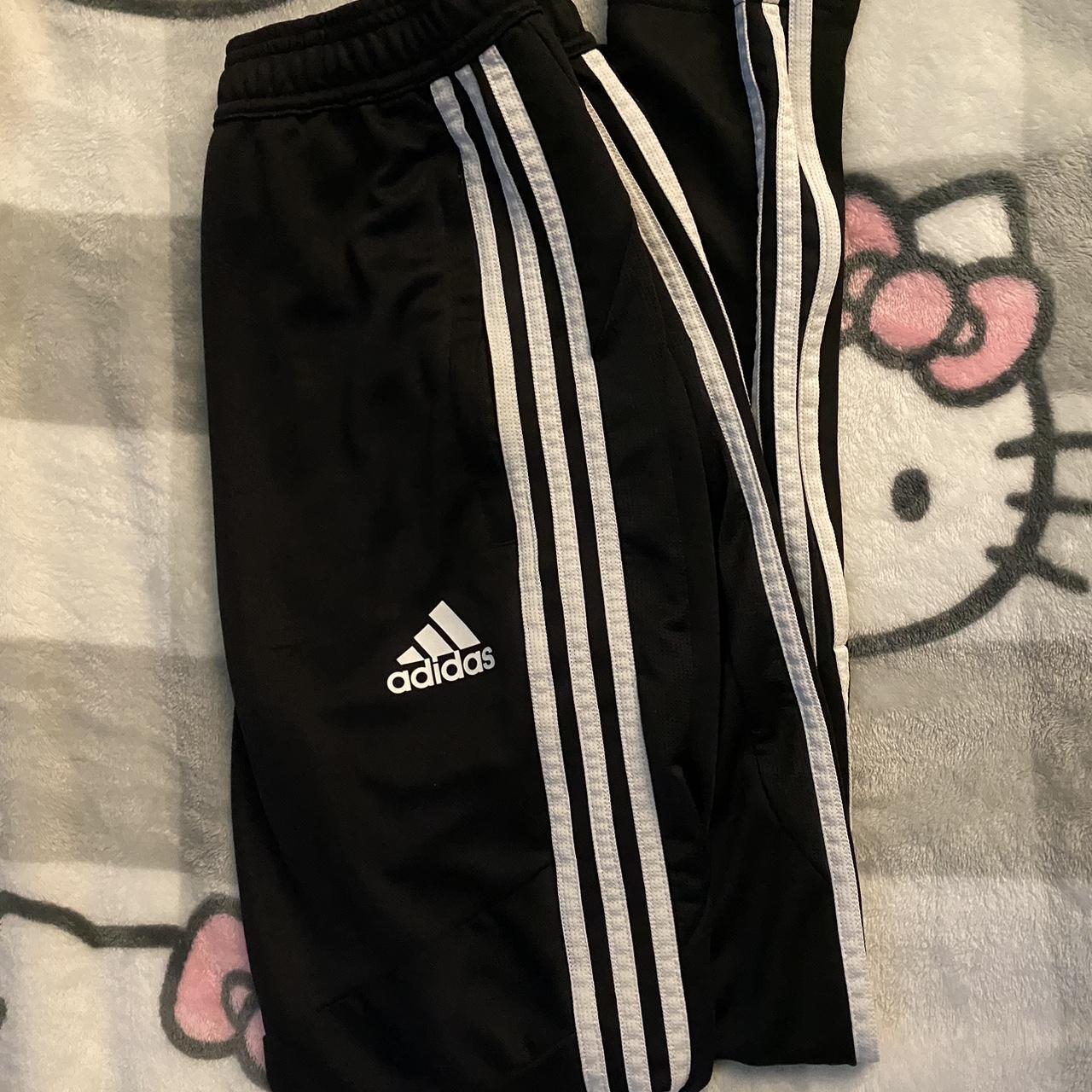 Adidas soccer/track pants with zipper on side of... - Depop
