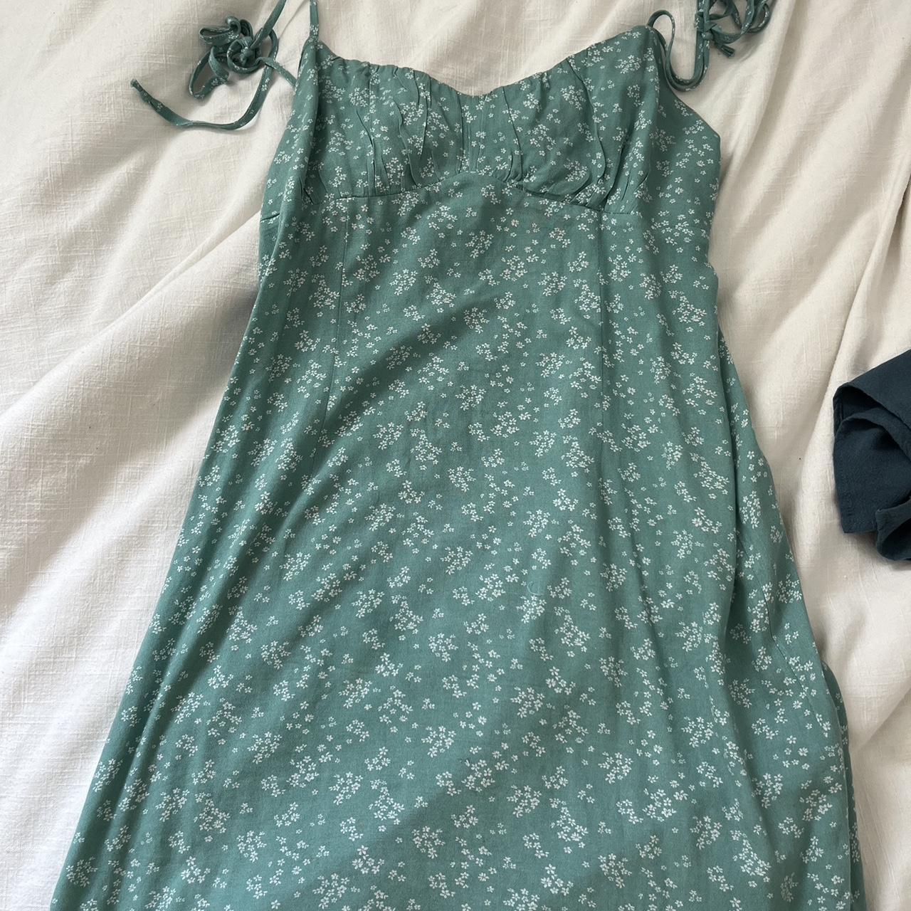 Gorgeous sage green floral PacSun mini dress with... - Depop