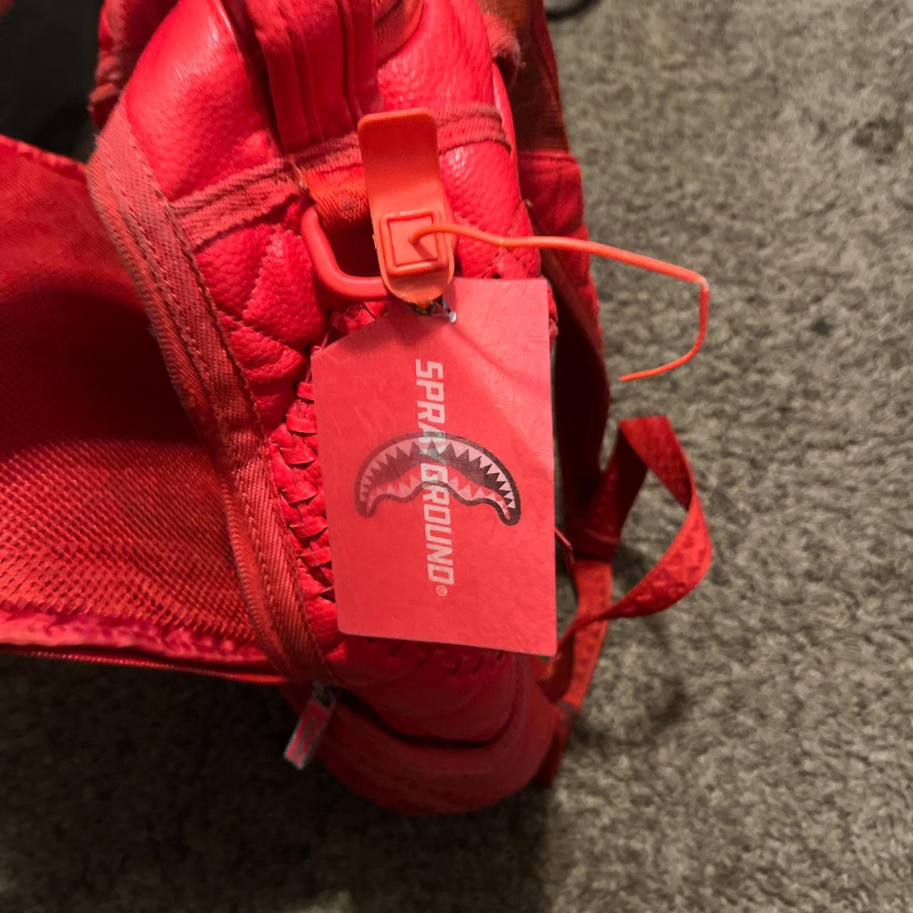 Red sprayground backpack used | Depop