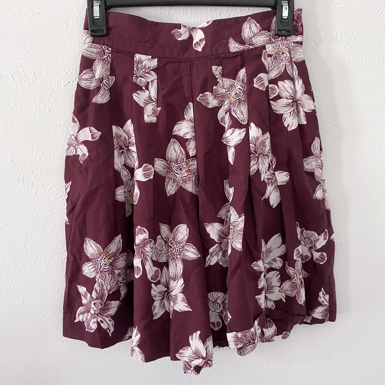 Maroon Floral Flowy Shorts ♡︎ Key Details ♡︎ -... - Depop