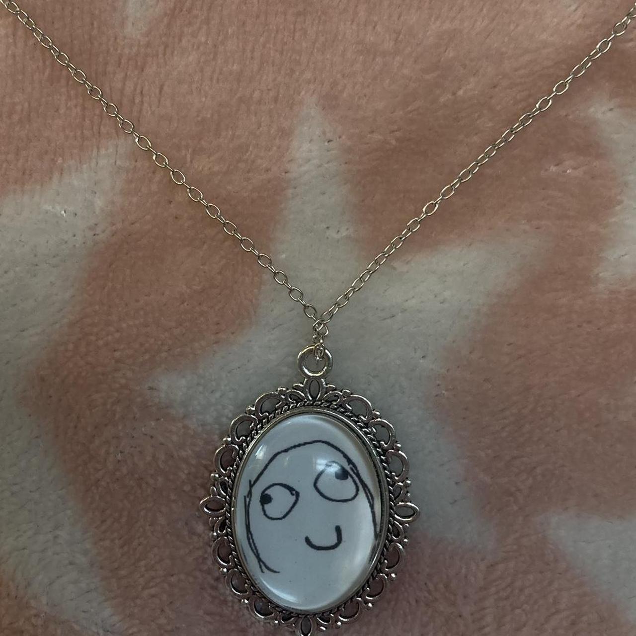 Troll derp face meme 18 inch pendant... | Depop