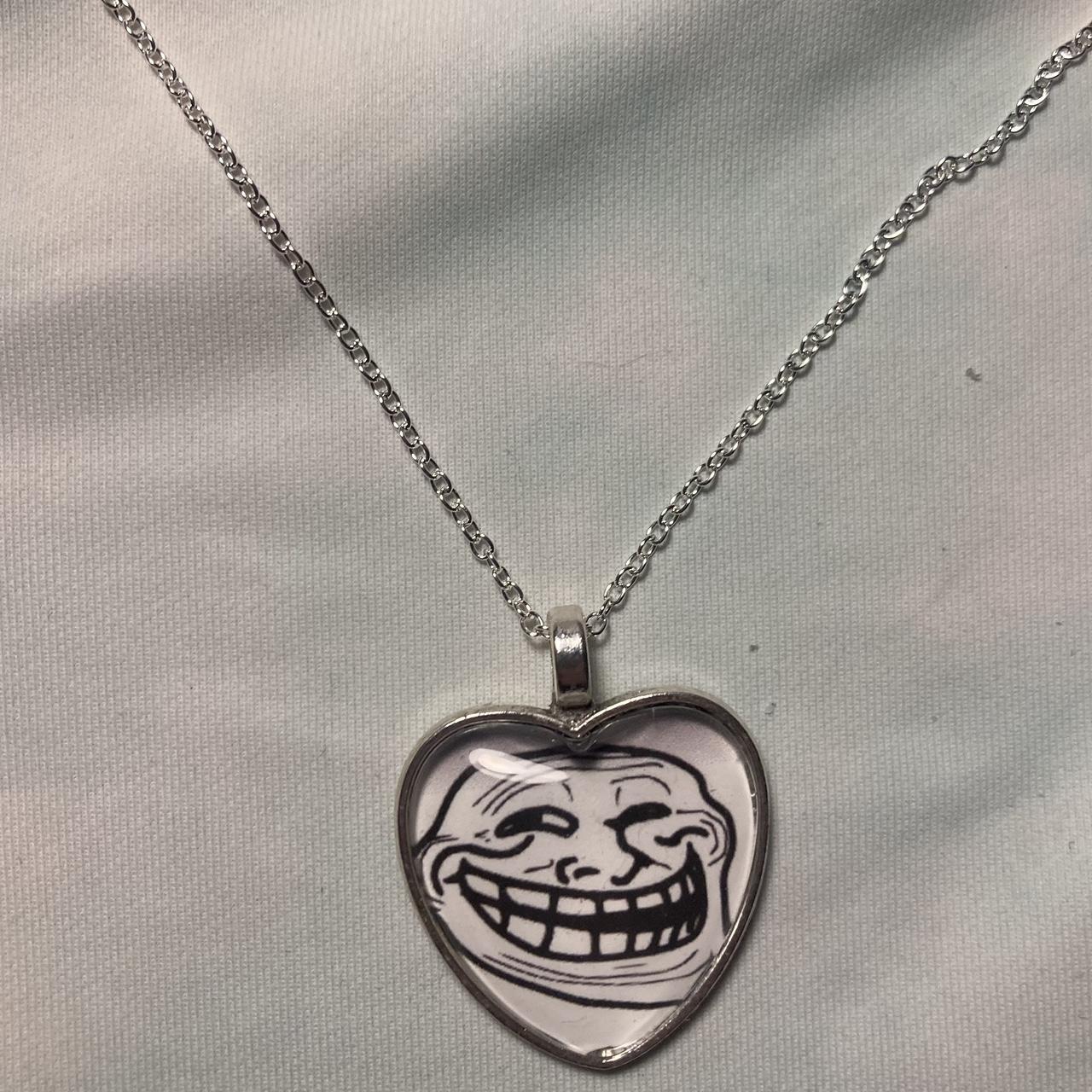 Troll face meme 18 inch pendant necklace💌 This is... - Depop
