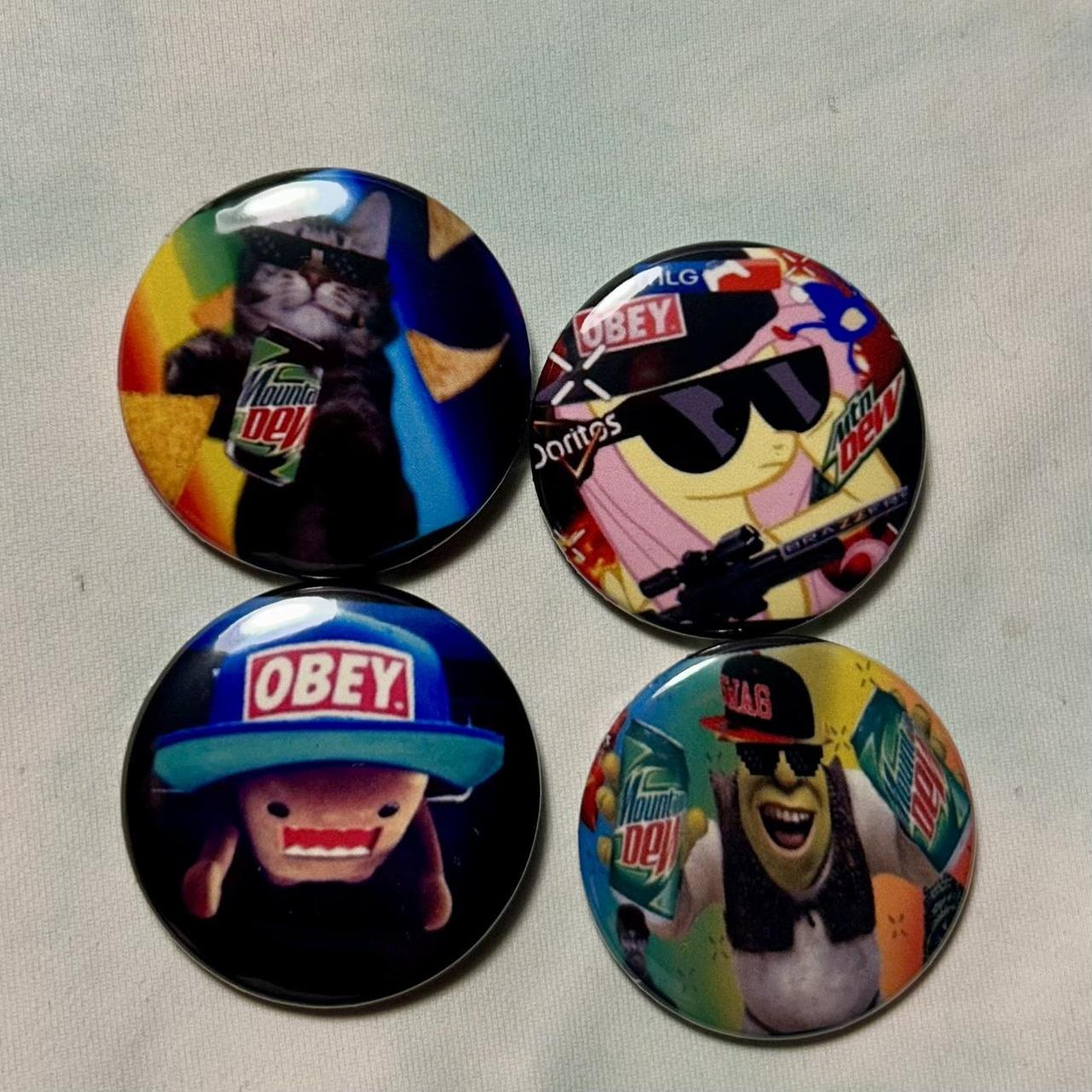 MLG Dank meme button set ‼️ (Shrek, Fluttershy, domo,... | Depop