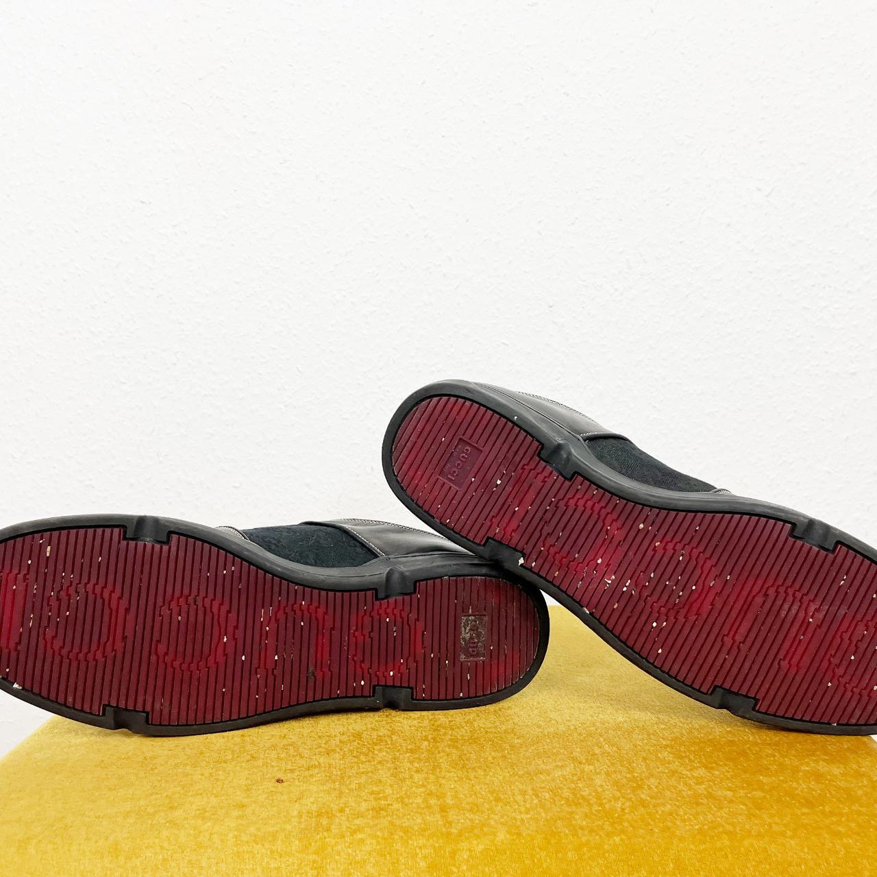 Gucci Black Man Leather Monogrammed Shoes Trainers... - Depop