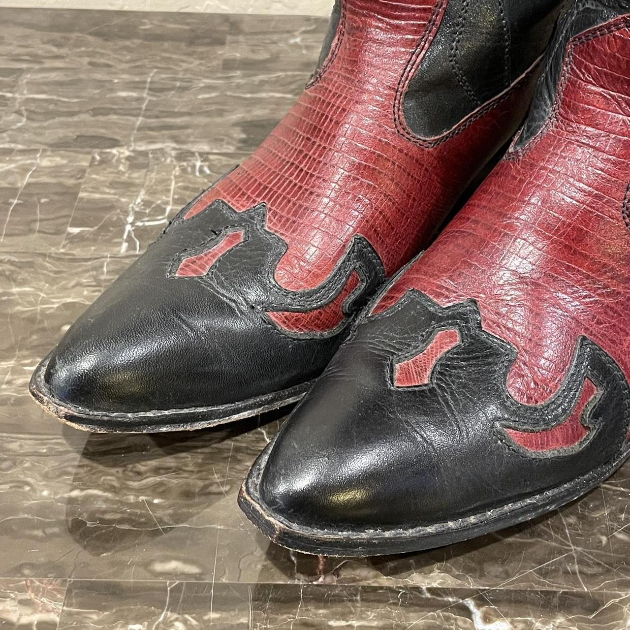 Wild Pair Women's Red and Black Boots | Depop
