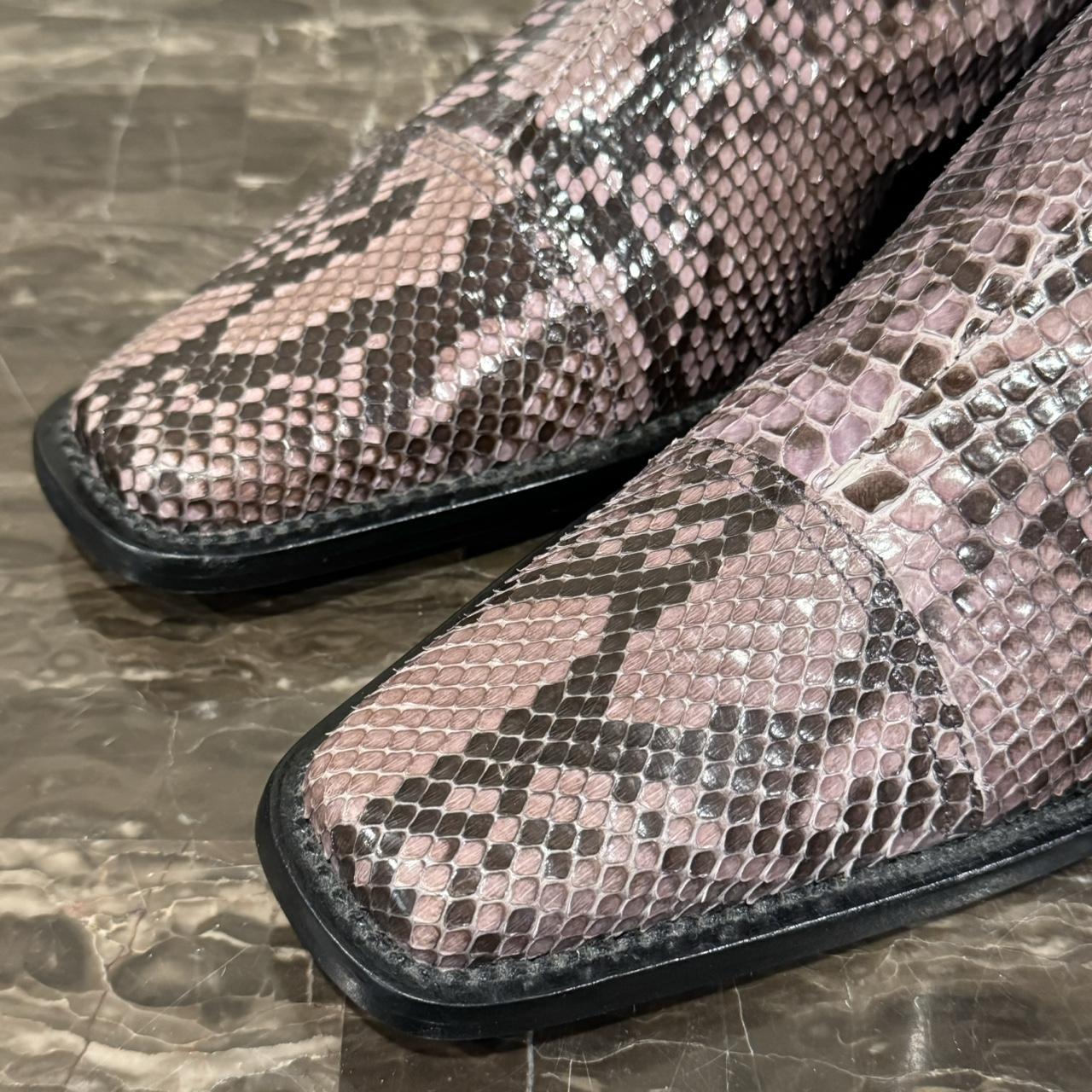 Vintage Snakeskin Leather Mod Boots Where to... | Depop