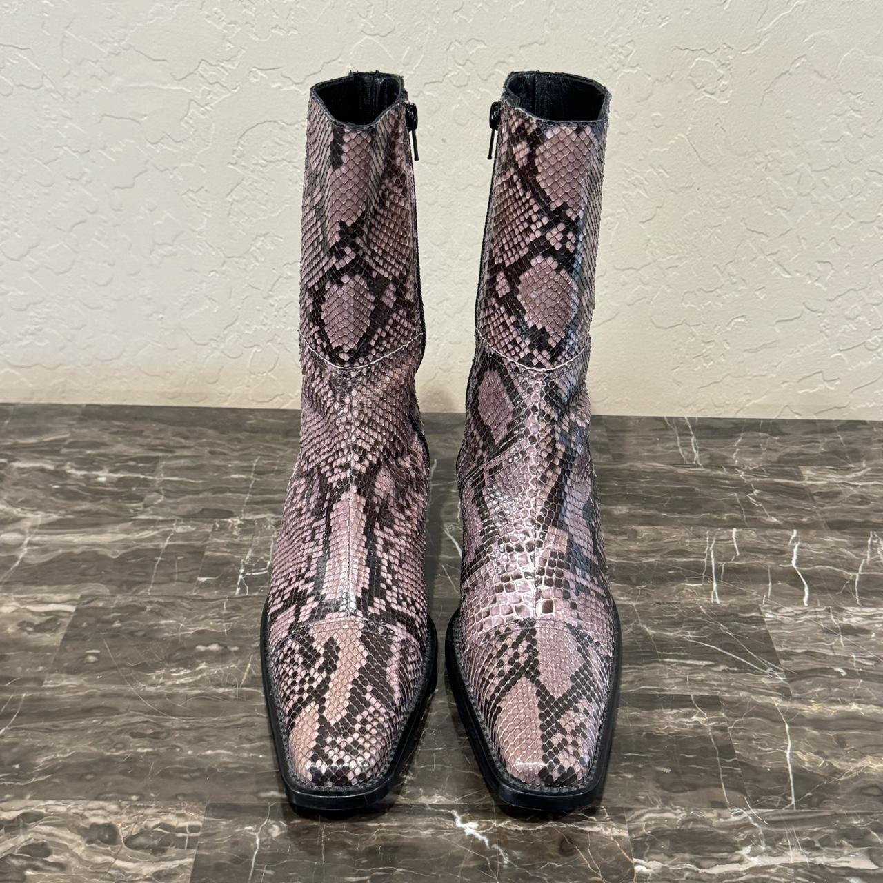 Vintage Snakeskin Leather Mod Boots Where to... | Depop