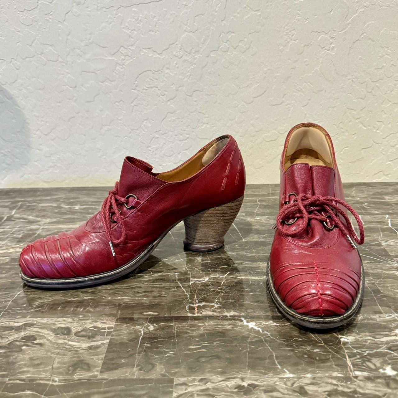John Fluevog Mezzo Della Red Leather Granny... - Depop