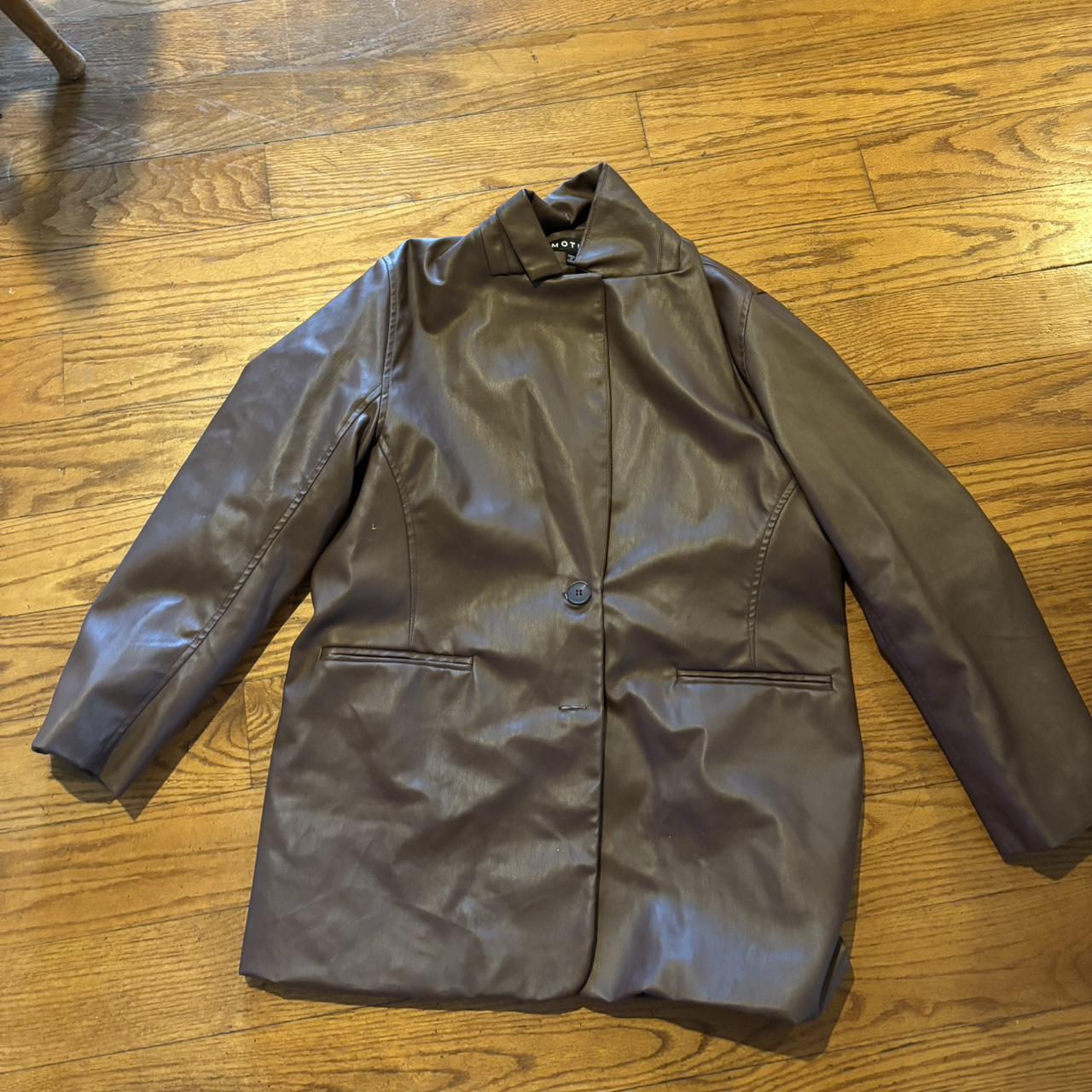 MOTEL rocks brown leather jacket worn once | Depop