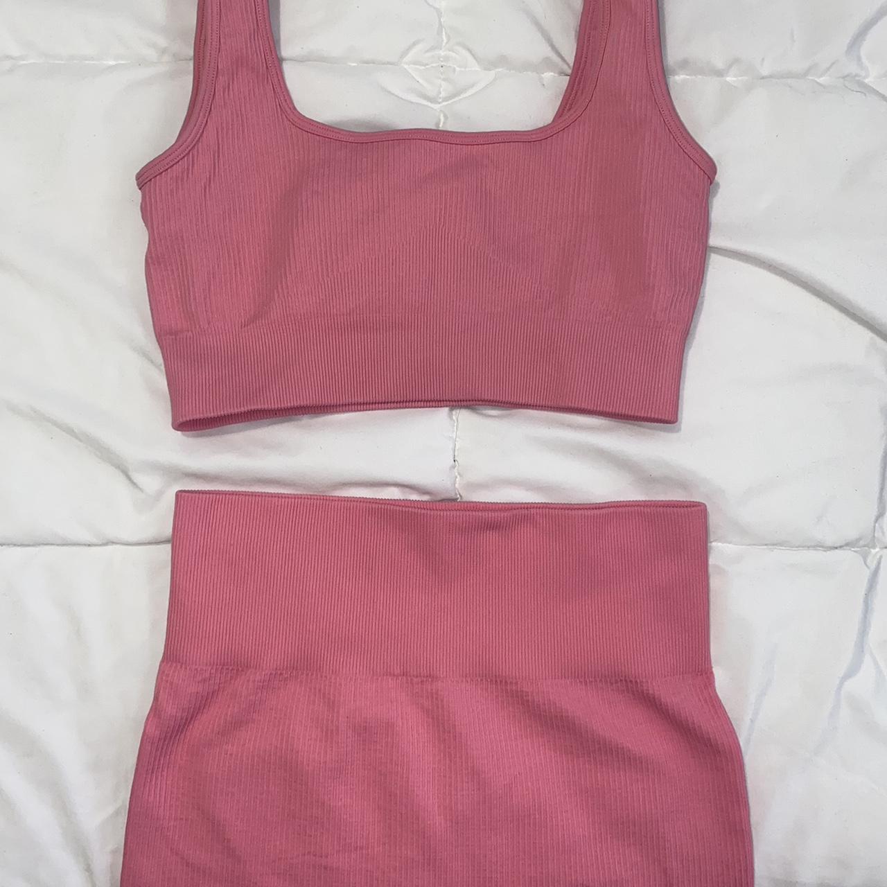 Amazon Barbie Pink Gym workout set Super stretchy... - Depop