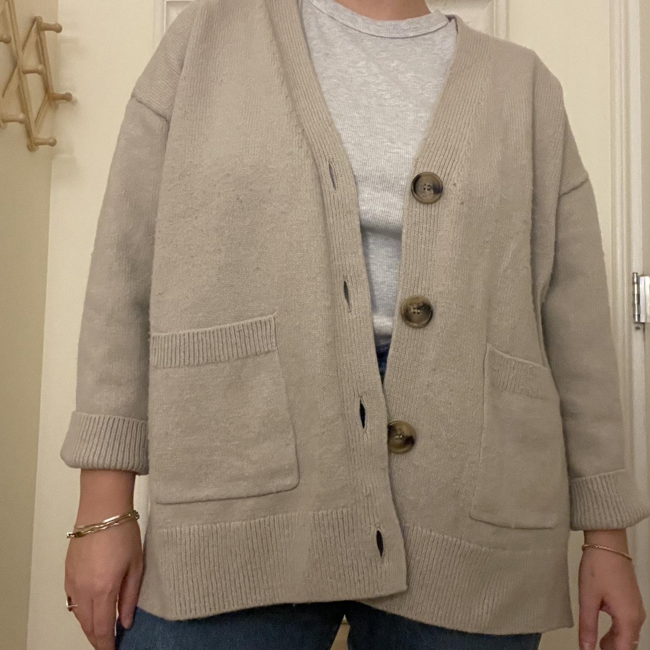 Tan Split Hem Cardigan Thick cardigan, great for... - Depop