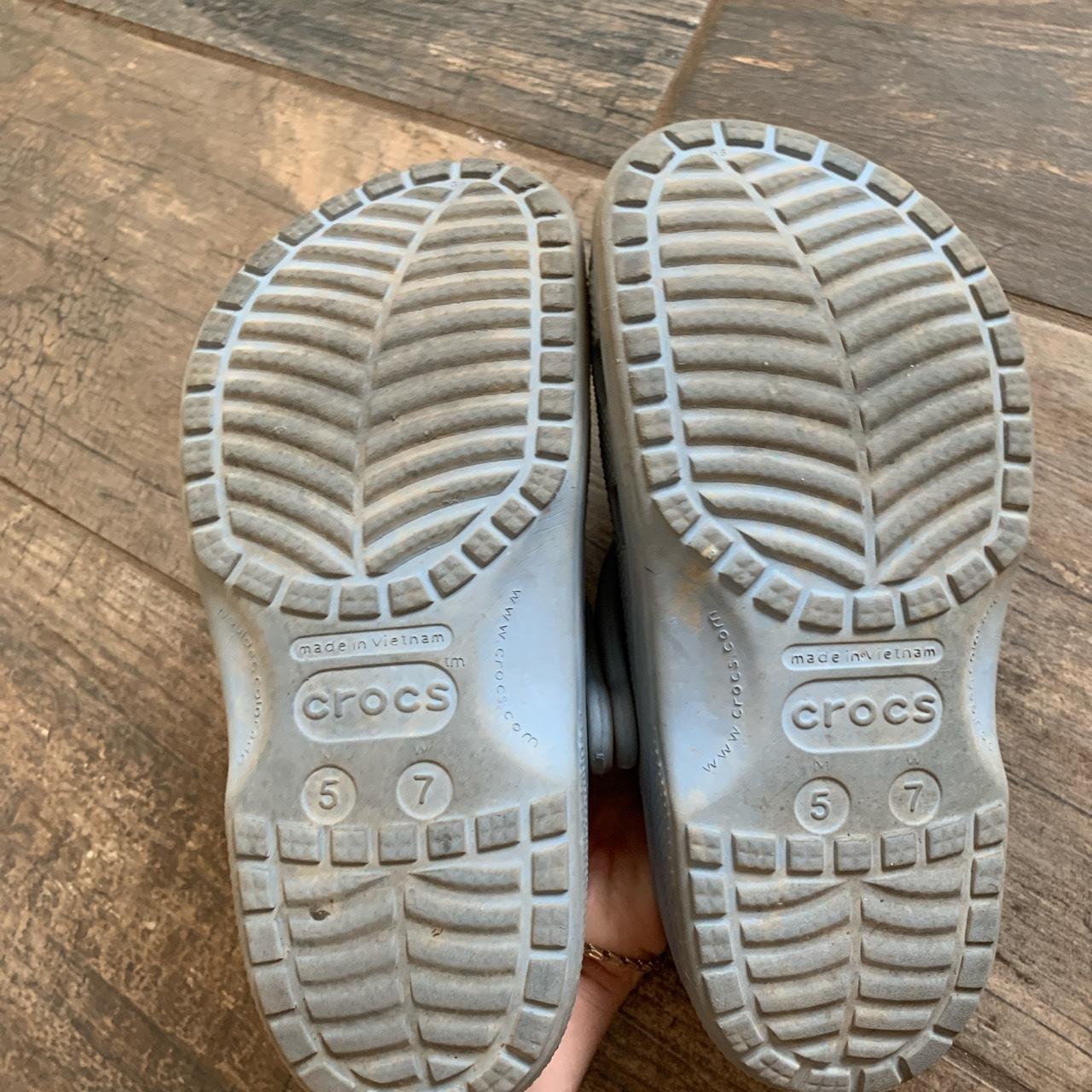 Size 5 crocs Blue Worn - Depop