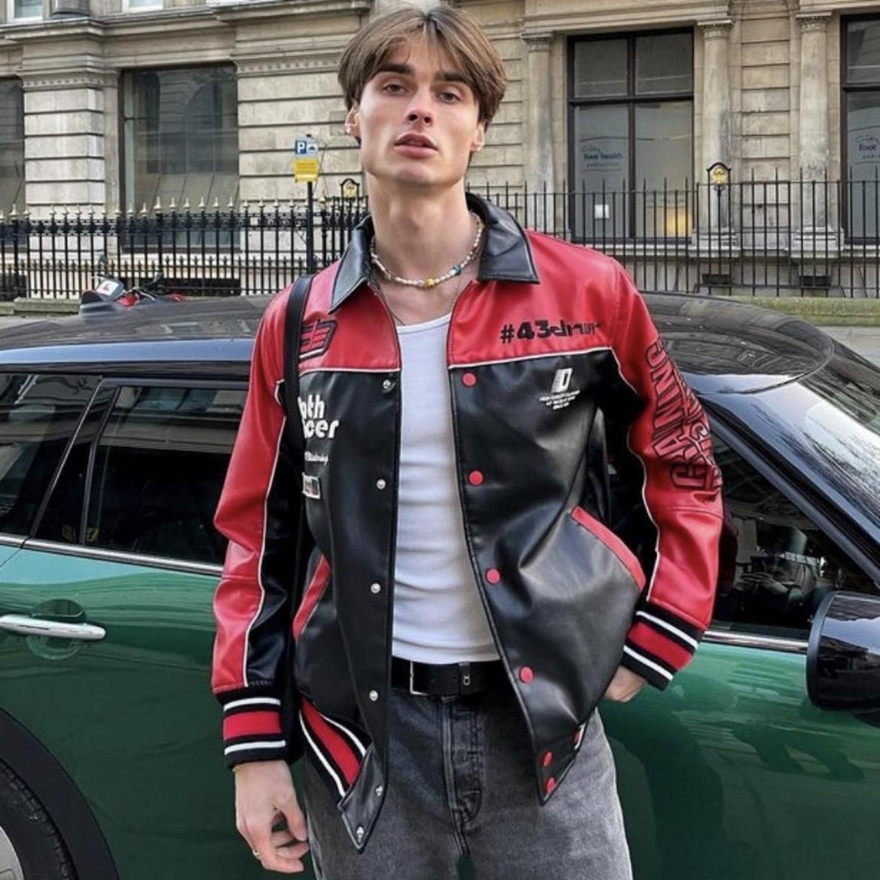 ZARA MEN FAUX LEATHER PATH RACER JACKET NWT SIZE... - Depop