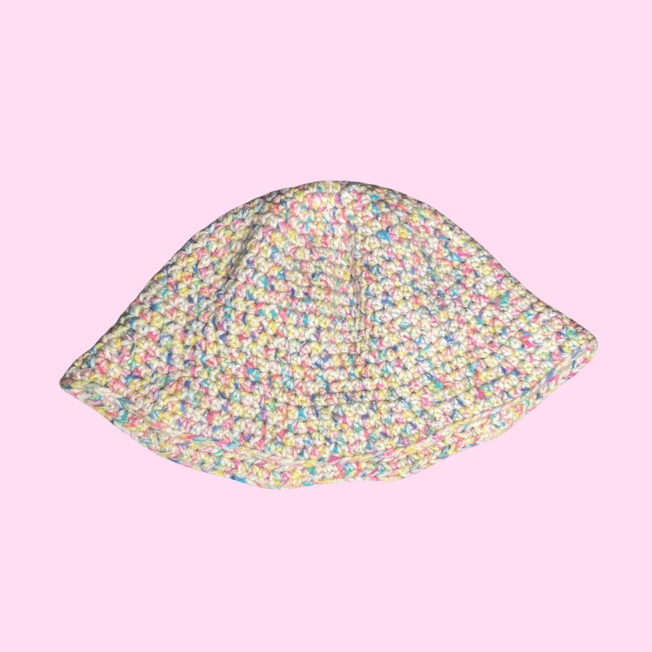 multicolor crochet bucket hat - Depop