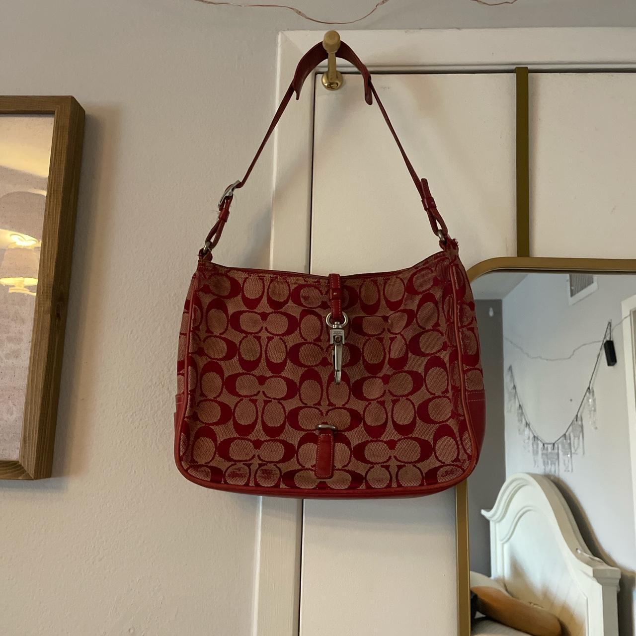 Cute vintage red coach purse. A bit worn… - Depop