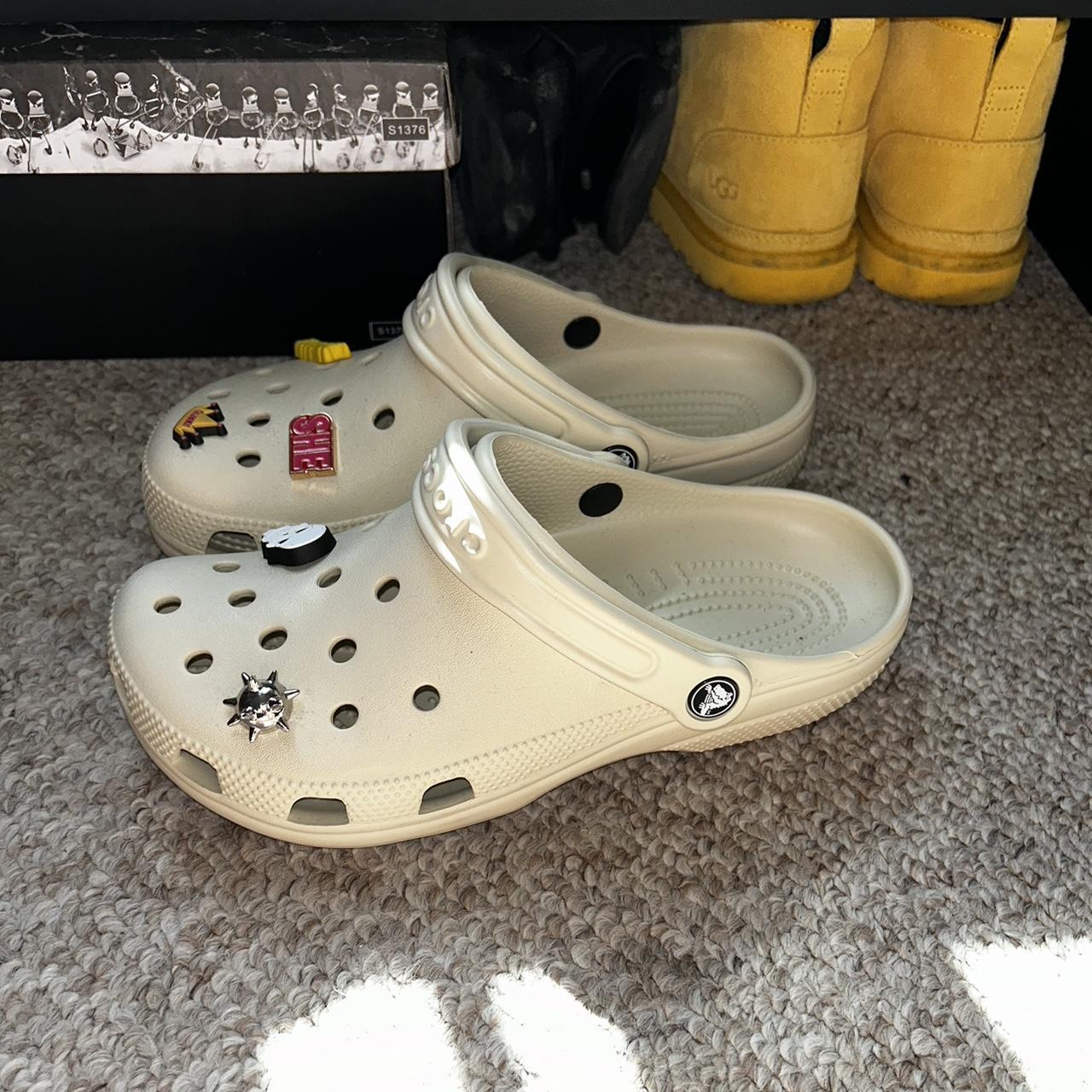 Classic Crocs - Bone (jibitz not included) Worn... - Depop