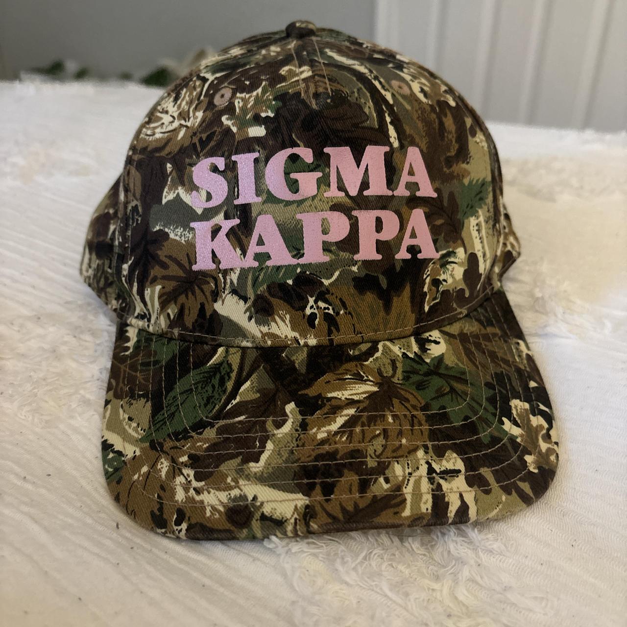 Sigma Kappa camo trucker hat worn once - Depop