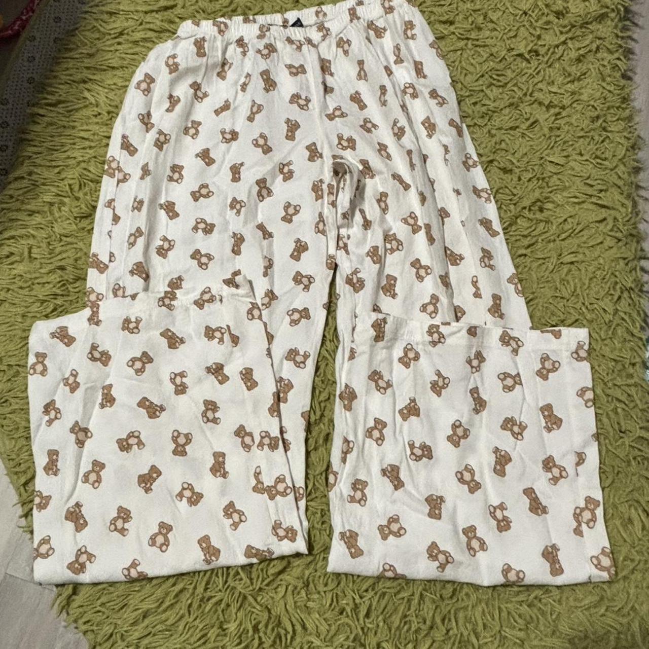 brandy teddy bear pajama bottom pants... | Depop