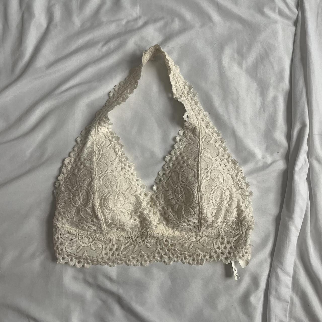 cream aeropostale lace bralette - Depop