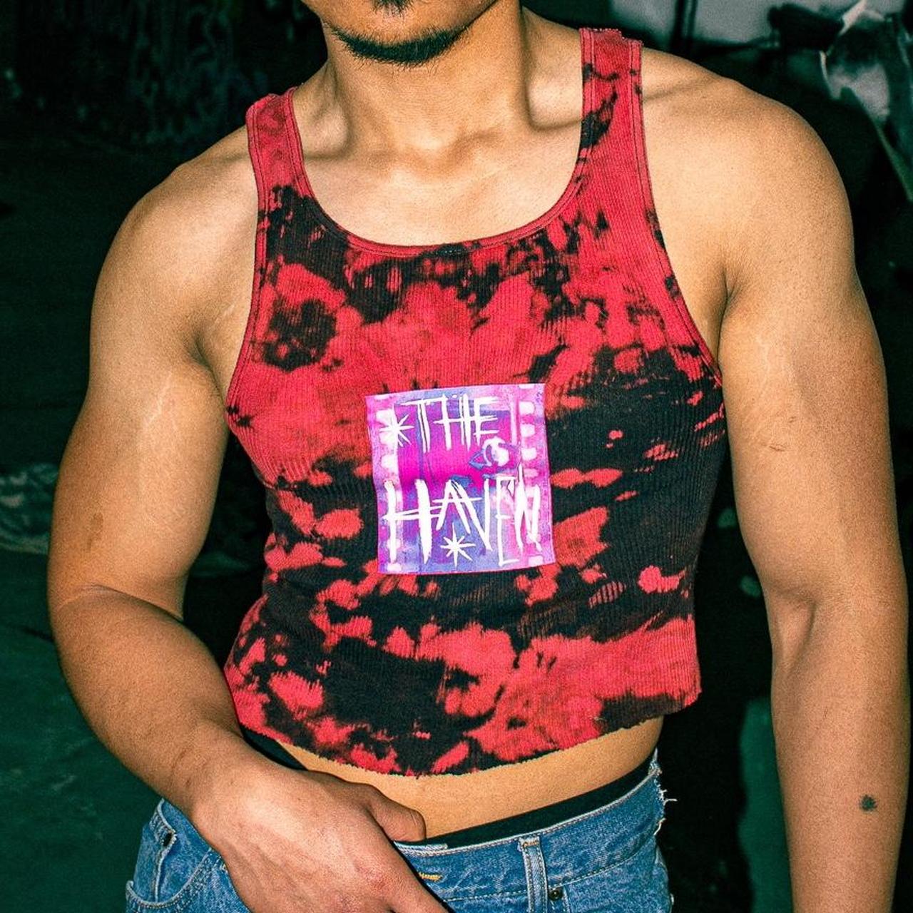 Hand dyed and bleached tank top Cotton Hanes tank top - Depop