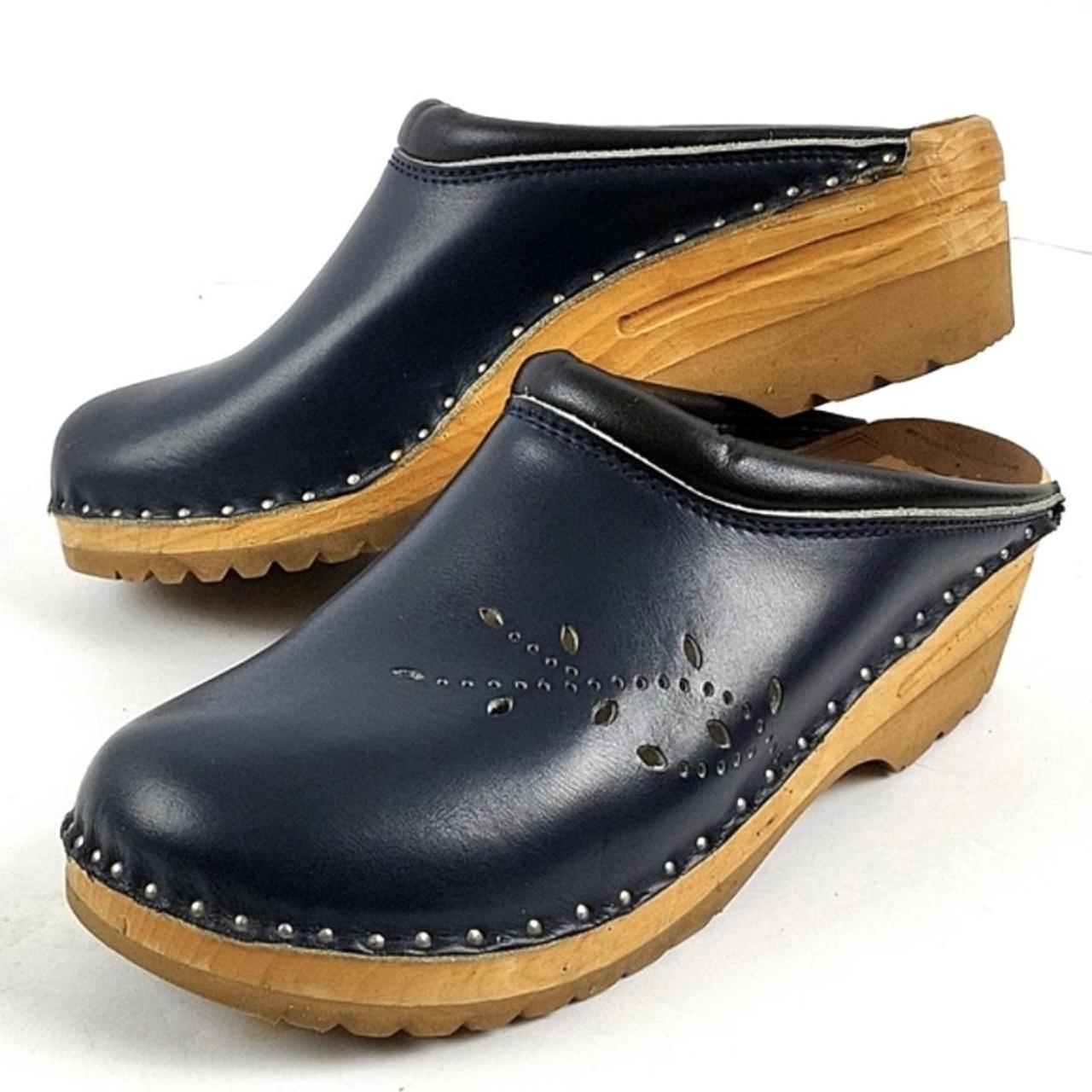 Vintage Swedish Clogs in dark blue! Authentic... - Depop