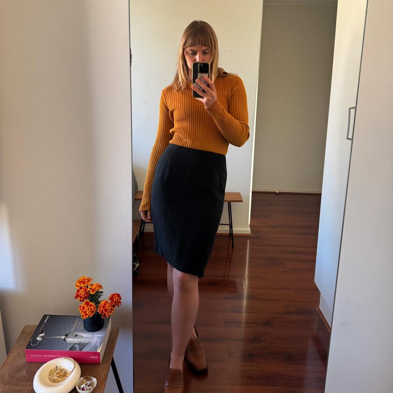 Kow Tow knitted mustard ridge top. Size... | Depop