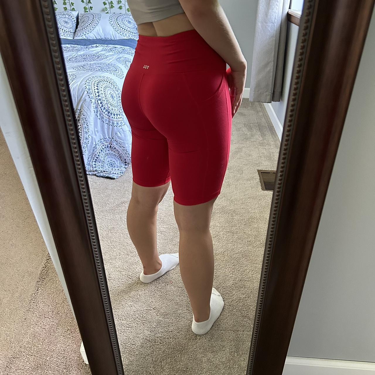 Bright Red Biker Shorts Wpockets Im 52” So Depop