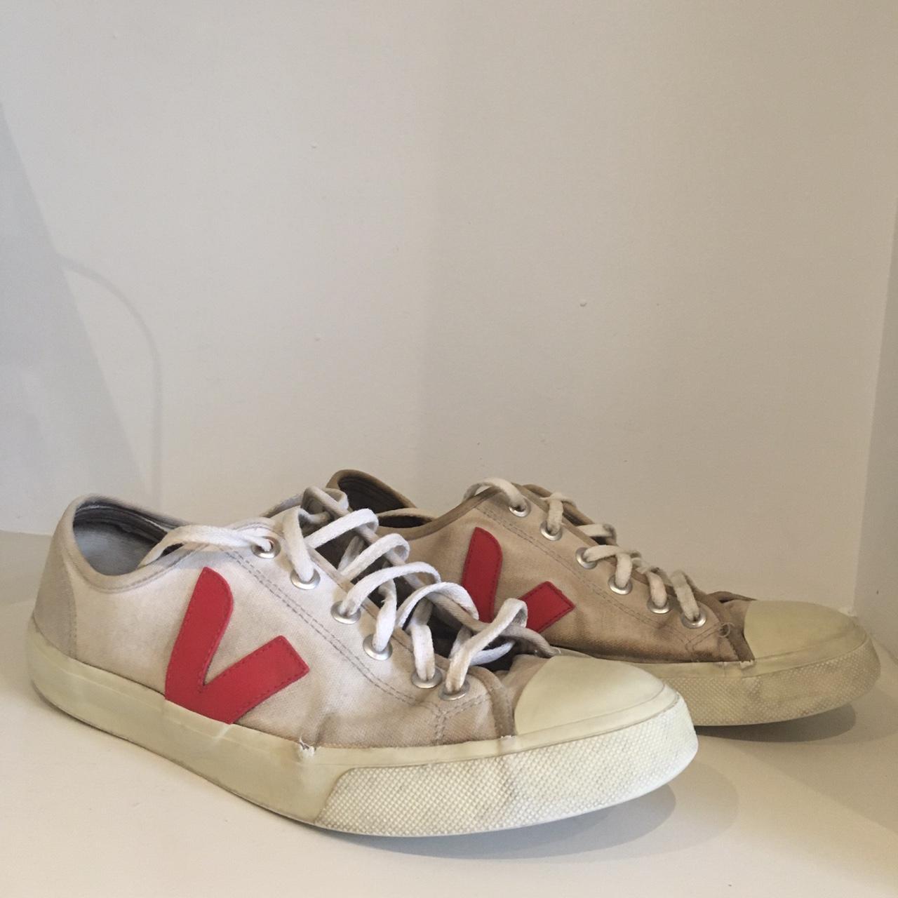 Rare WATA and VEJA collab Leisure trainer White and... - Depop