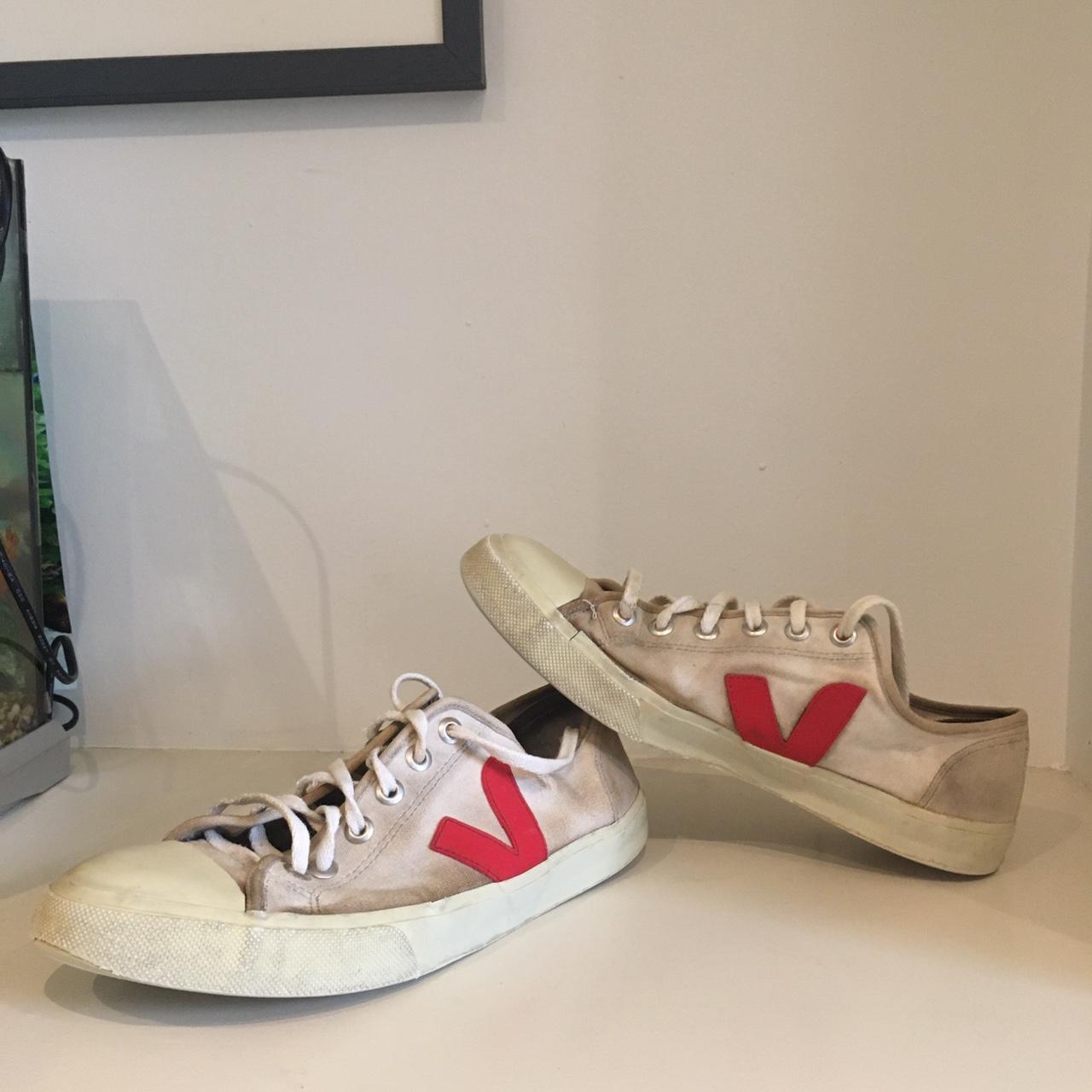 Rare WATA and VEJA collab Leisure trainer White and... - Depop