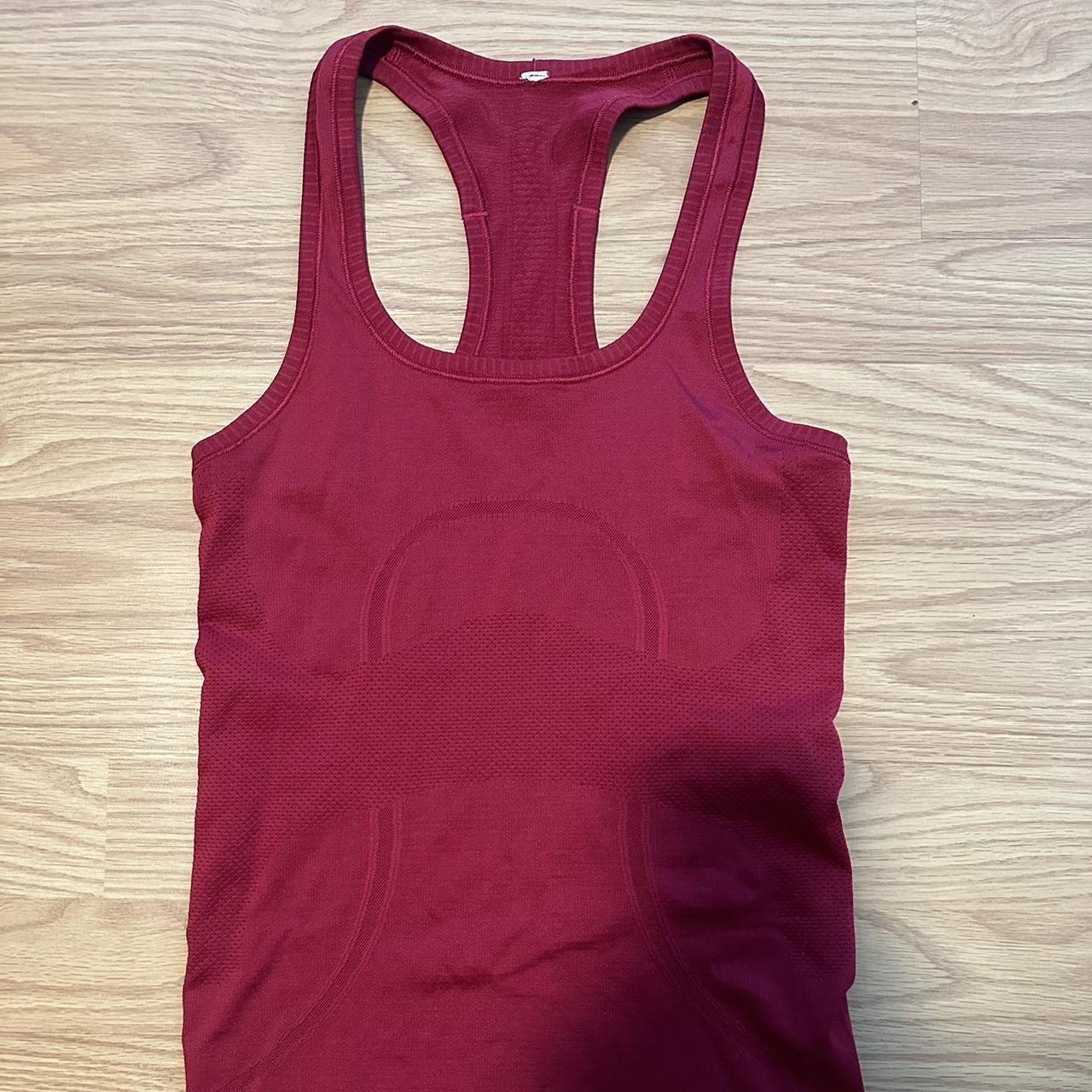 Deep Red Lululemon Swiftly Tank (older style) Fits... - Depop