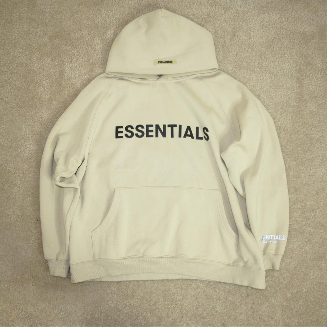 Essentials Men's Tan Hoodie | Depop
