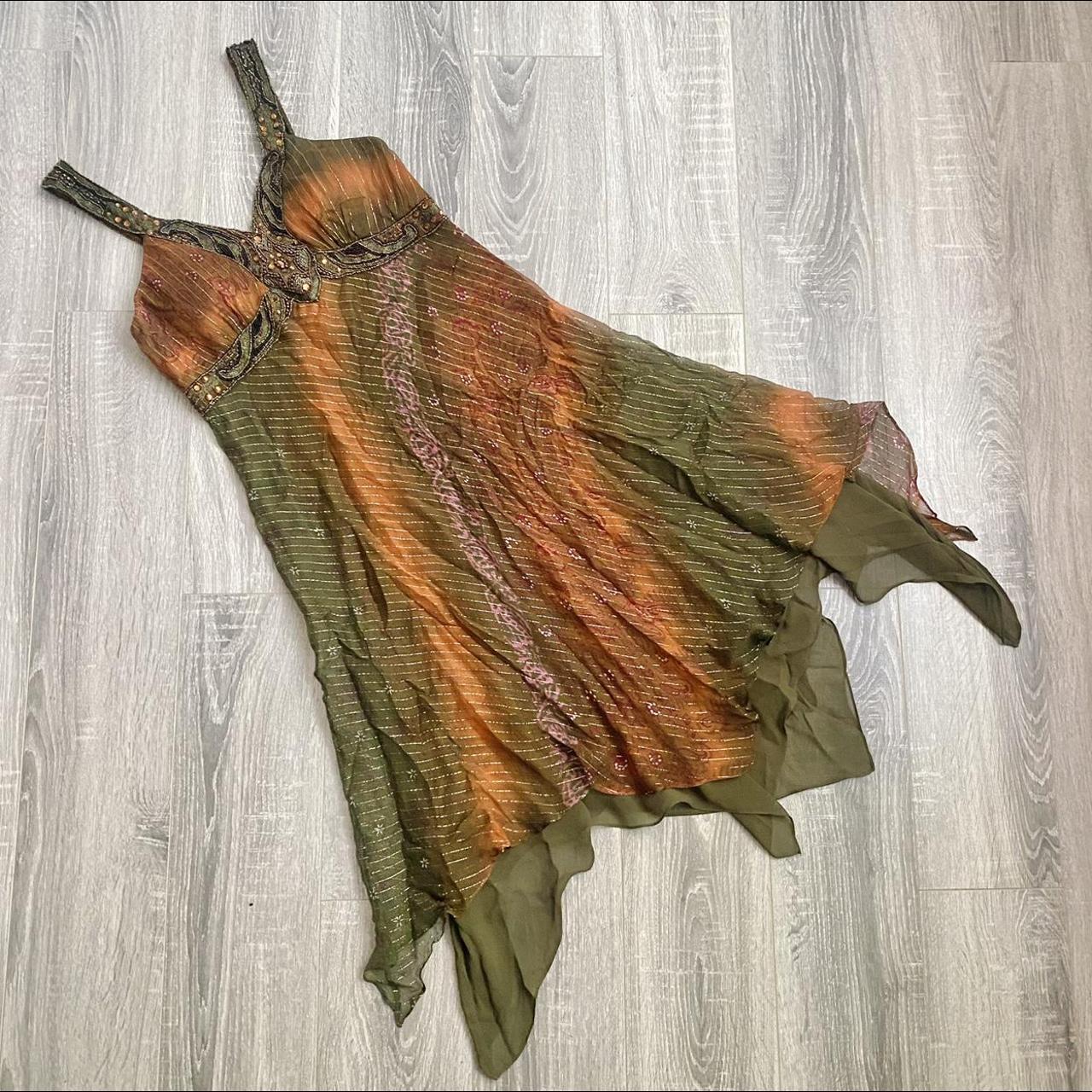 Vintage y2k Sue Wong silk embroidered floral... - Depop