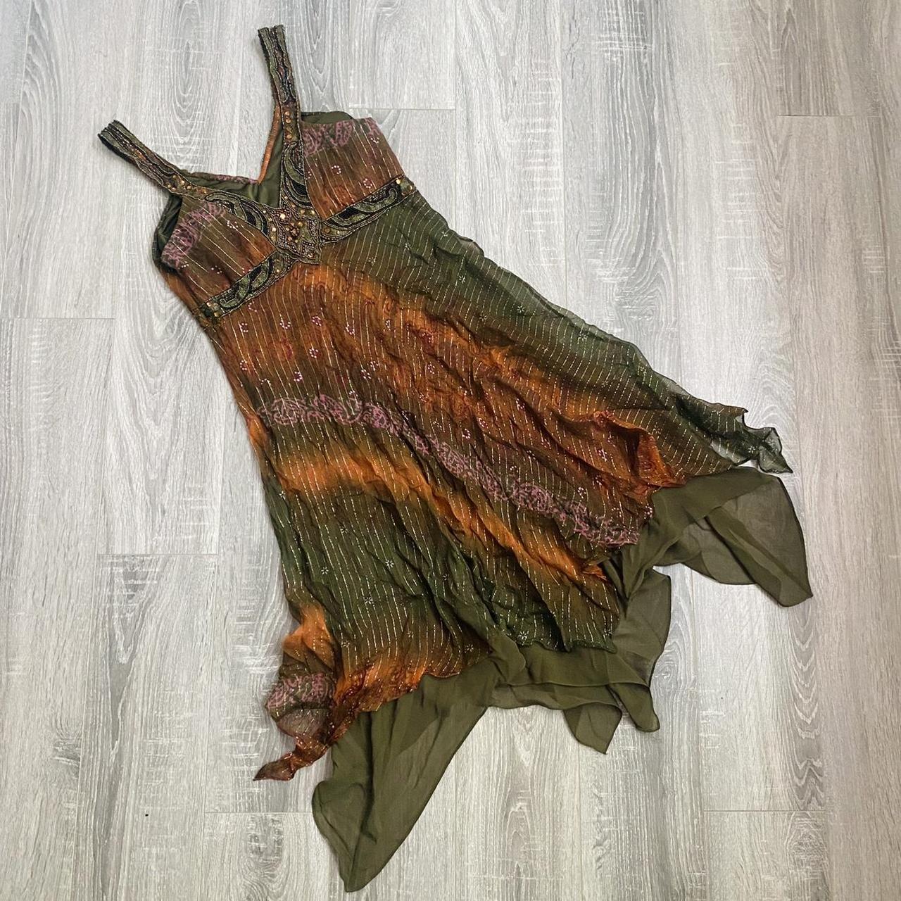 Vintage y2k Sue Wong silk embroidered floral... - Depop