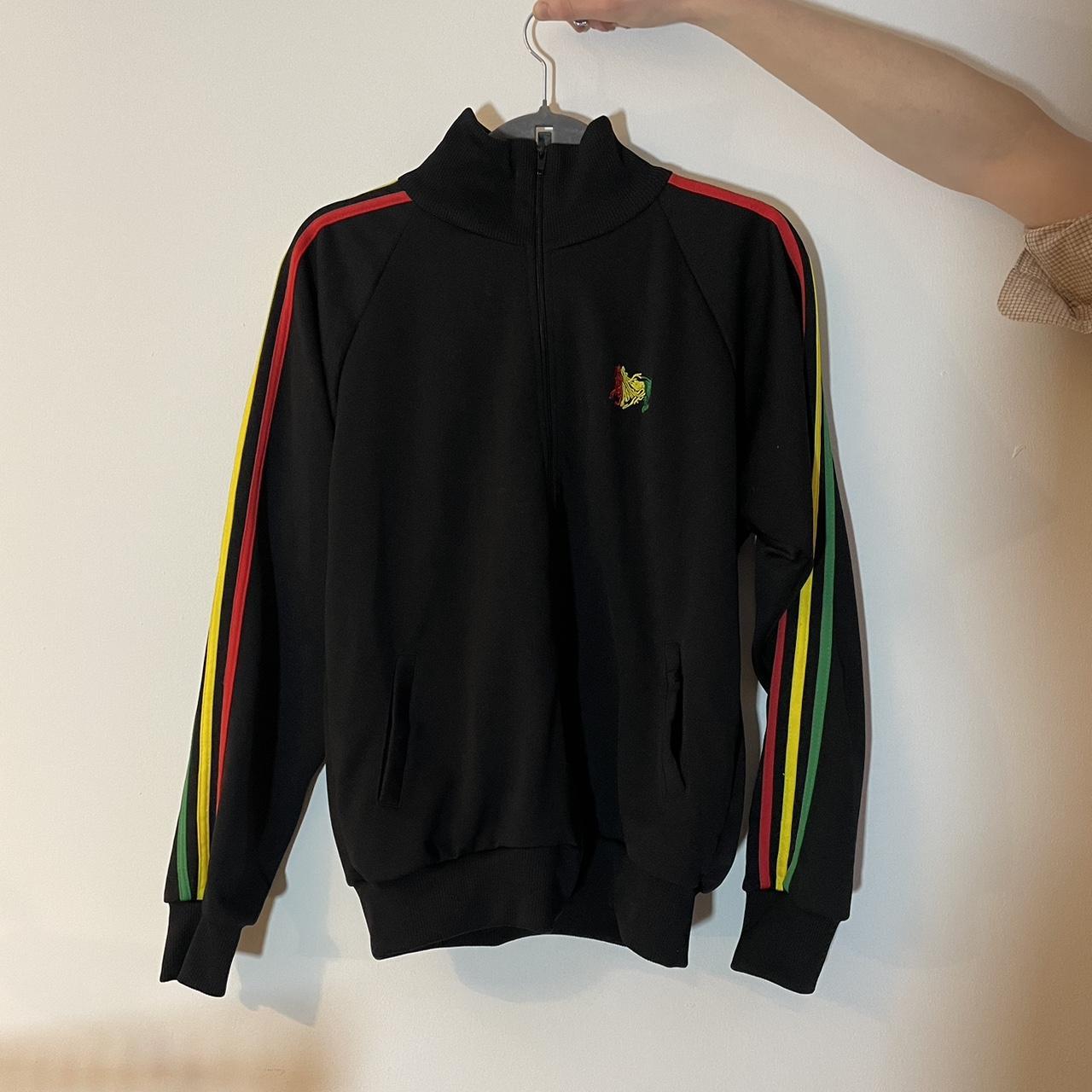 Adidas style rasta jacket Fits perfectly Says size... - Depop