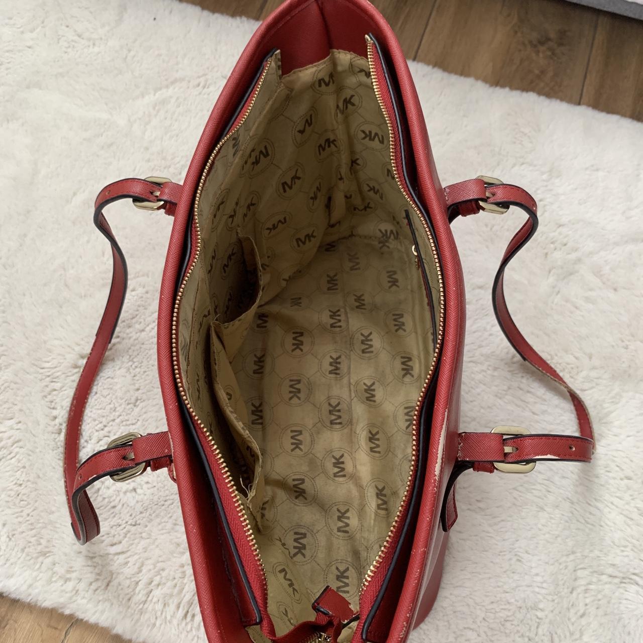 RRP: £345 red michael kors MK leather handbag /... - Depop