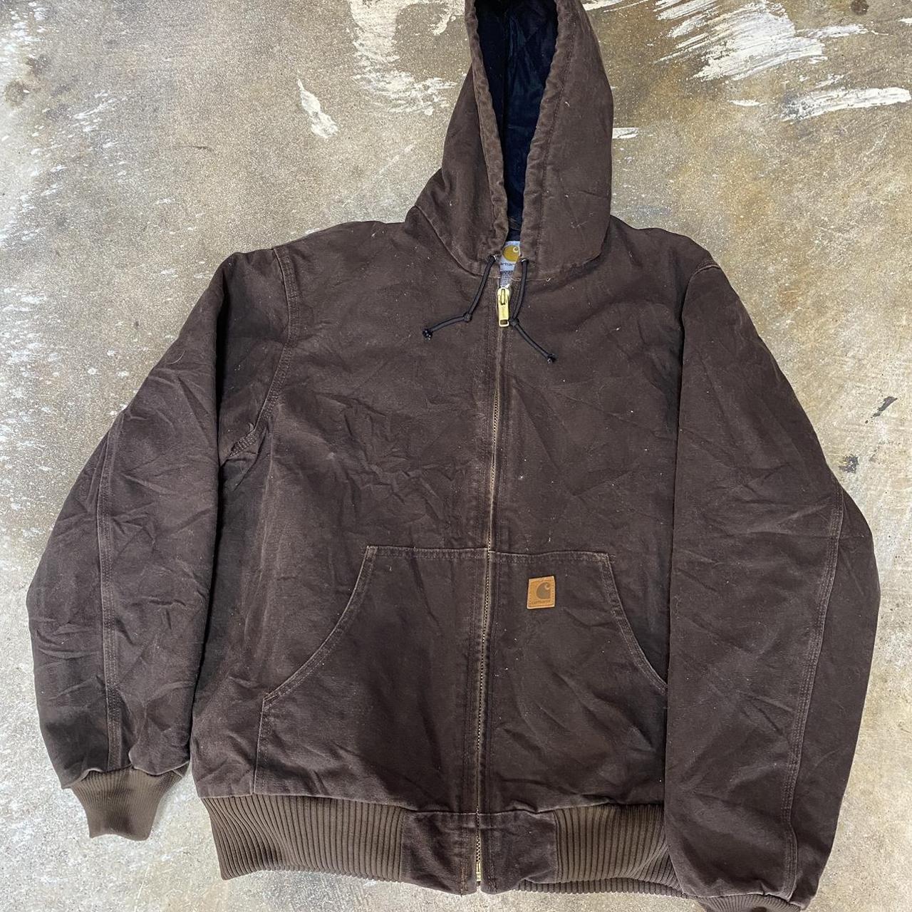 90’s Brown Carhartt Jacket Size Large In good... - Depop