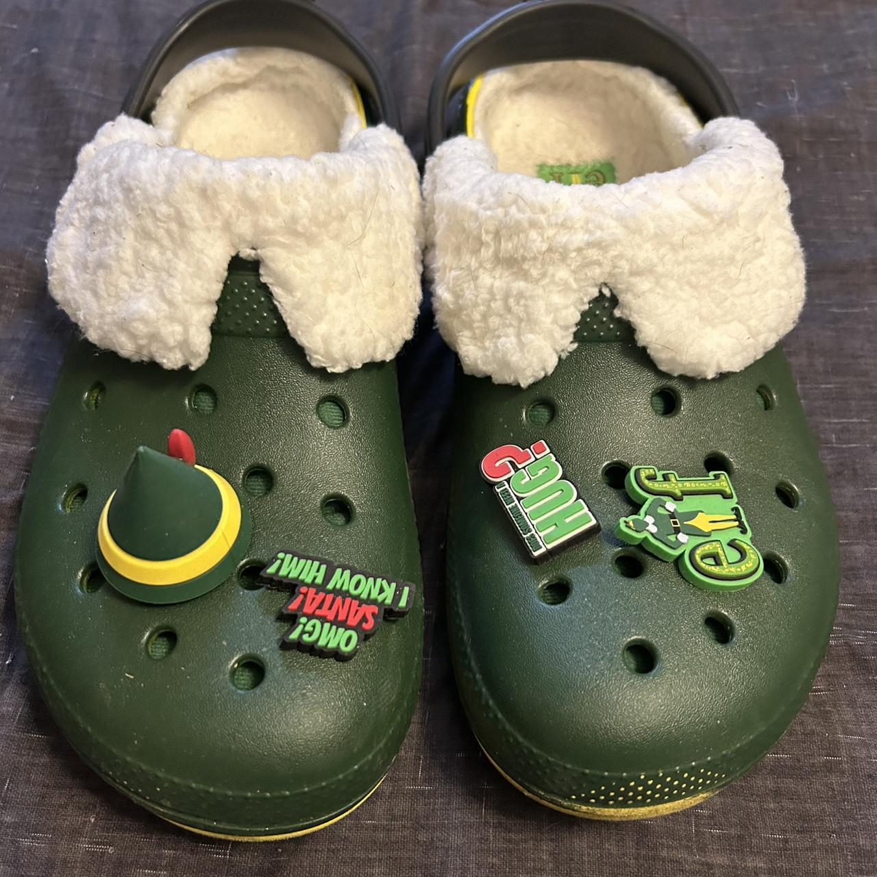 Green and yellow Elf Crocs #Elf | Depop