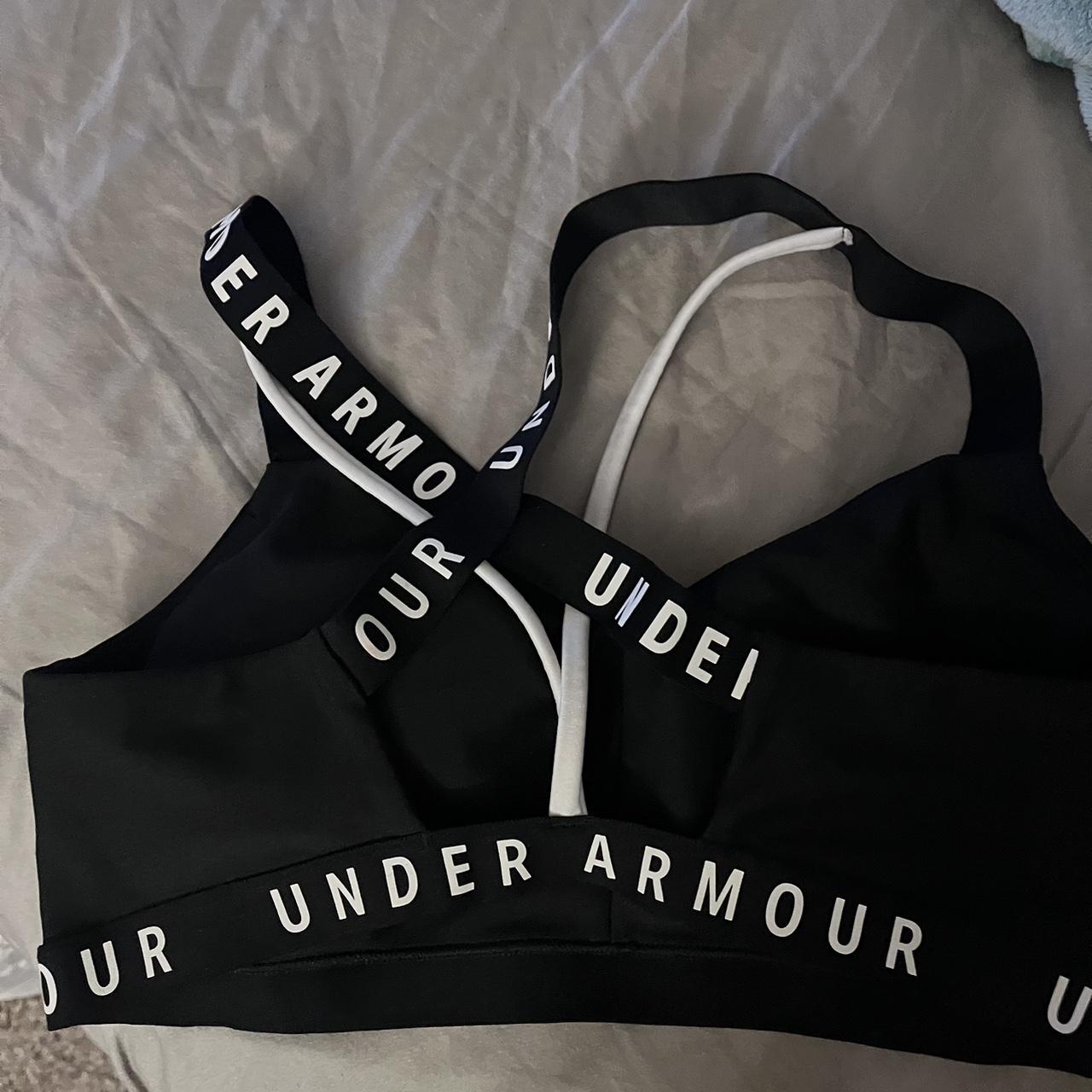 Under Armour Women's Black and White Bra | Depop