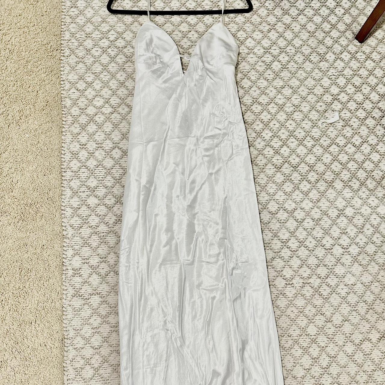Meshki cora tie back maxi slip dress in white! Super... - Depop