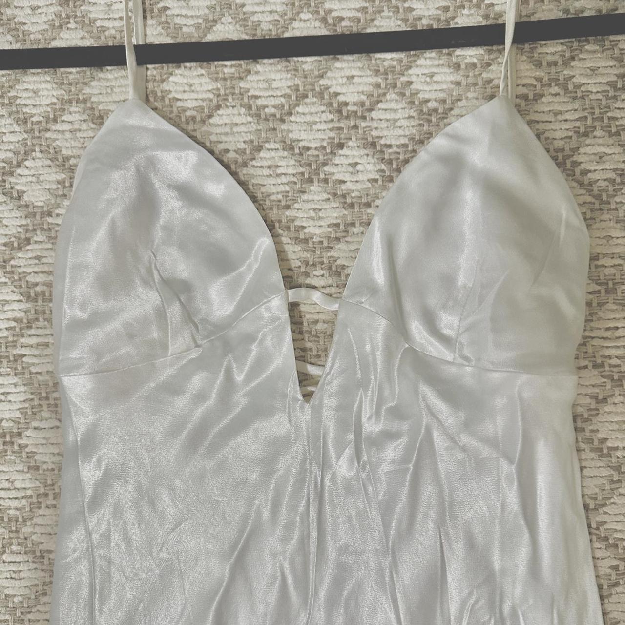 Meshki cora tie back maxi slip dress in white! Super... - Depop