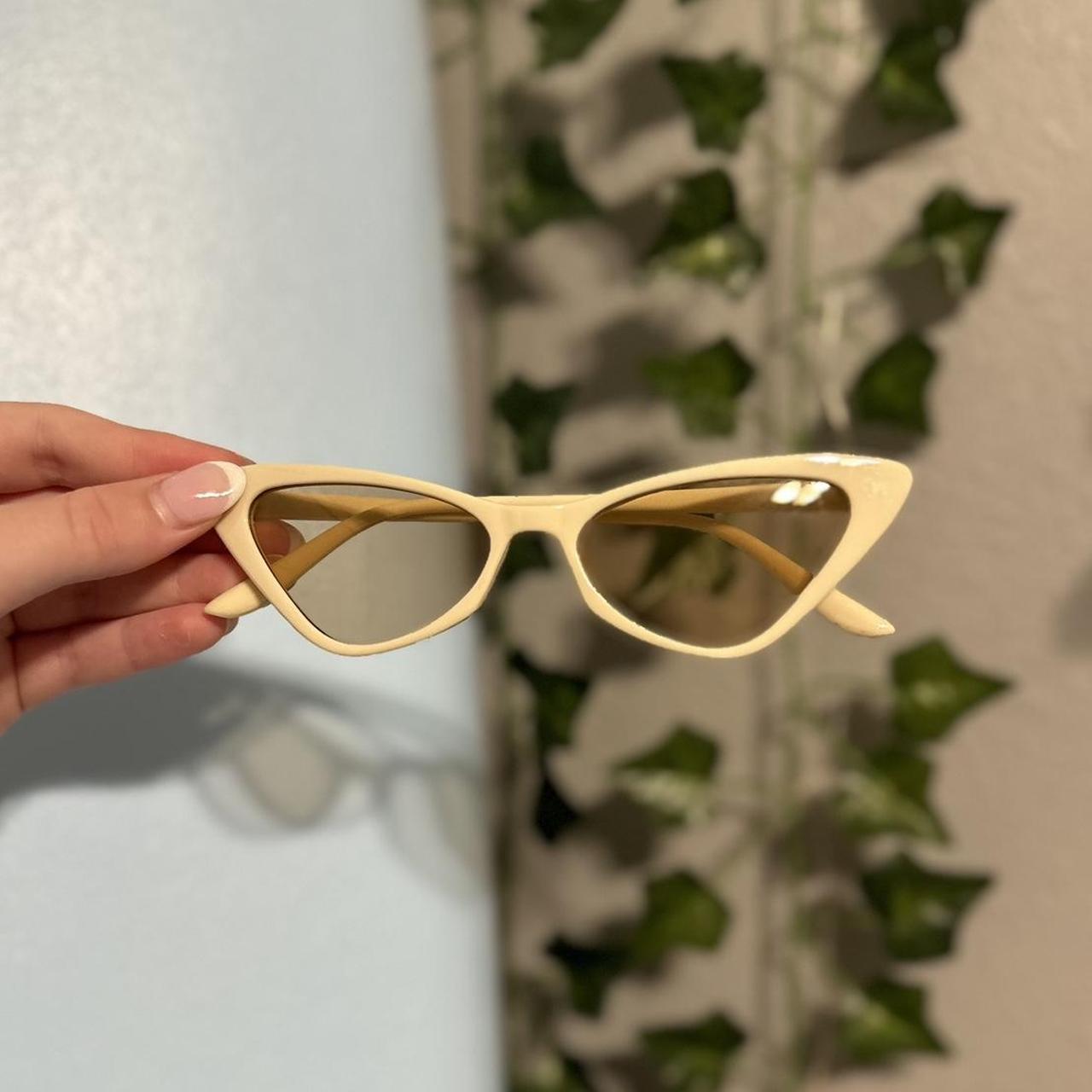 Women's Cream Sunglasses | Depop