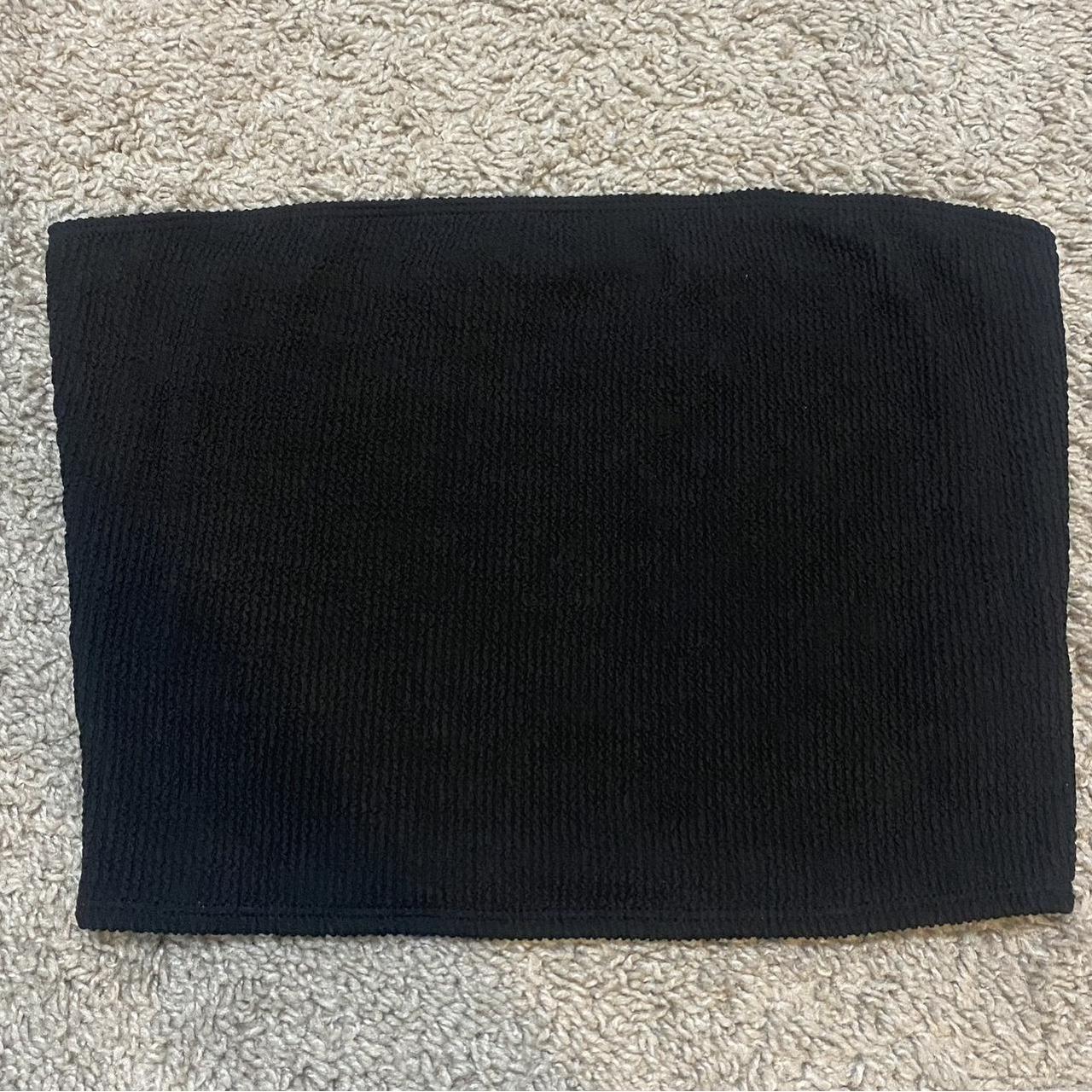 forever 21 black ribbed tube top!! so cute for... - Depop