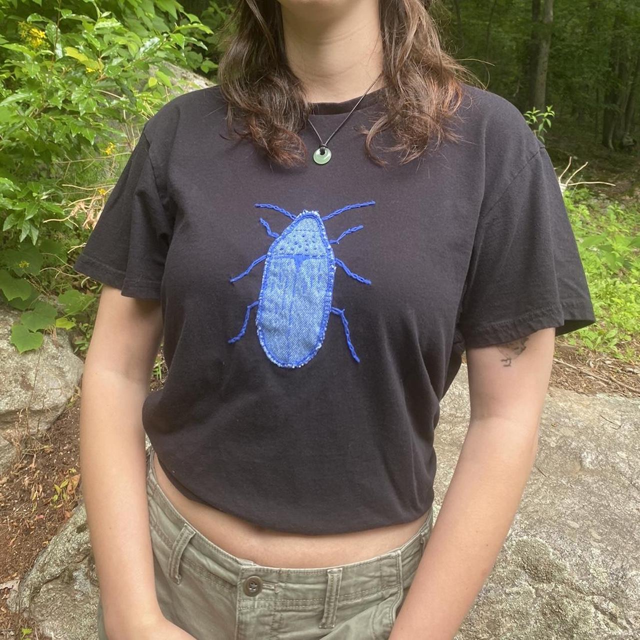 HANDMADE UPCYCLED BEETLE SHIRT 🪲 unique... - Depop