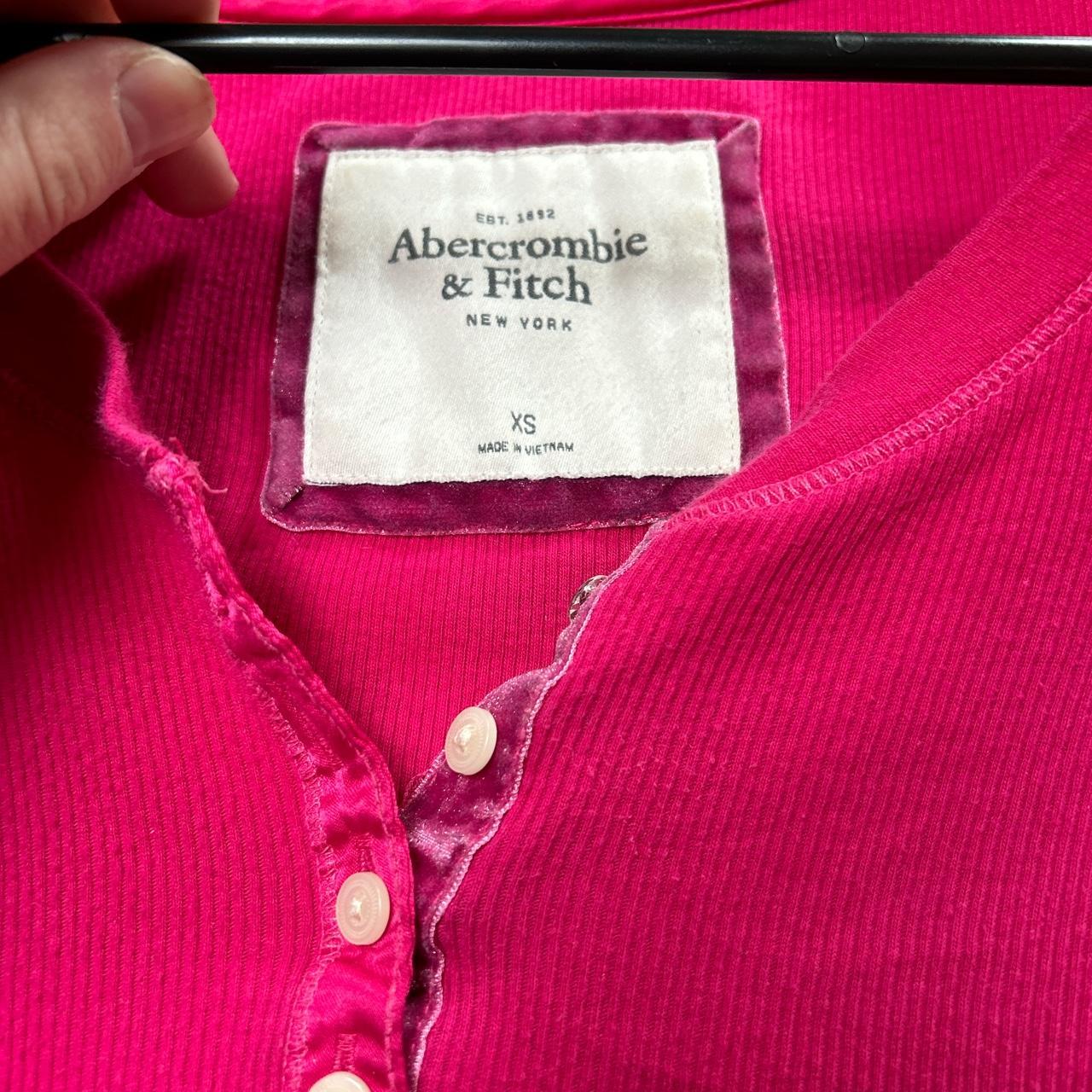 Pink Ribbed Abercrombie & Fitch Long Sleeve size... - Depop