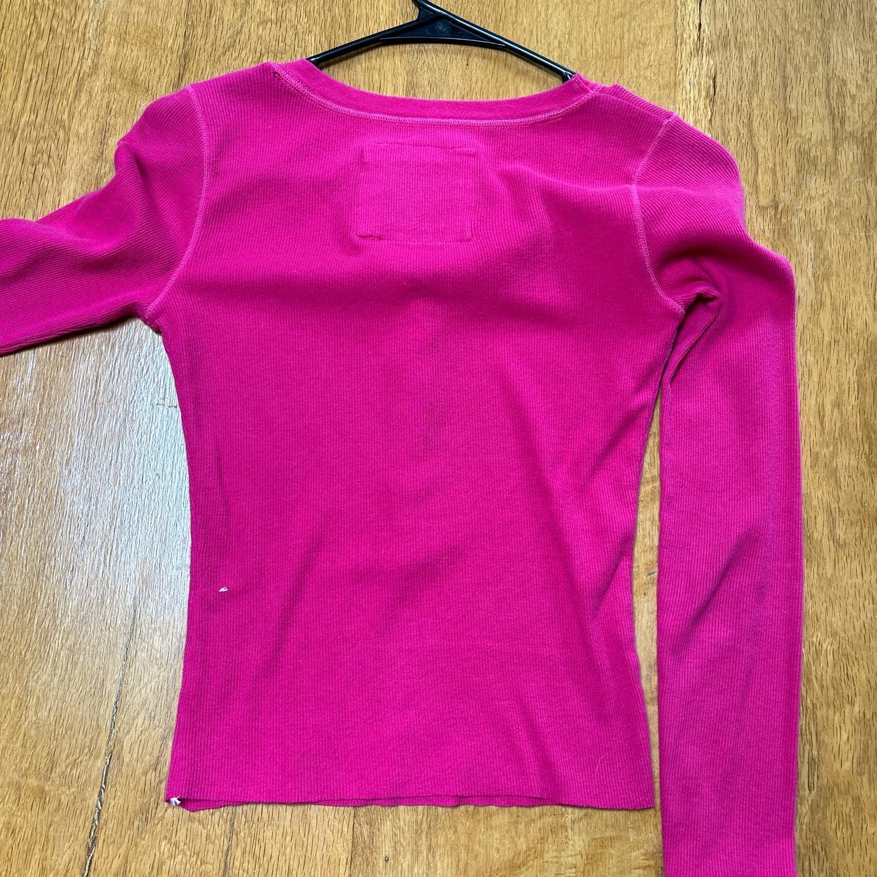 Pink Ribbed Abercrombie & Fitch Long Sleeve size... - Depop